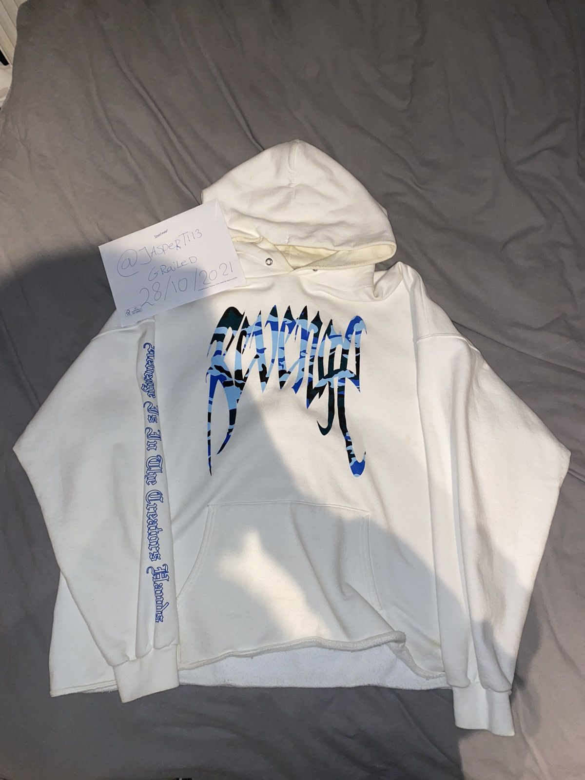 Revenge Revenge hoodie white / blue camo Size XL | Grailed
