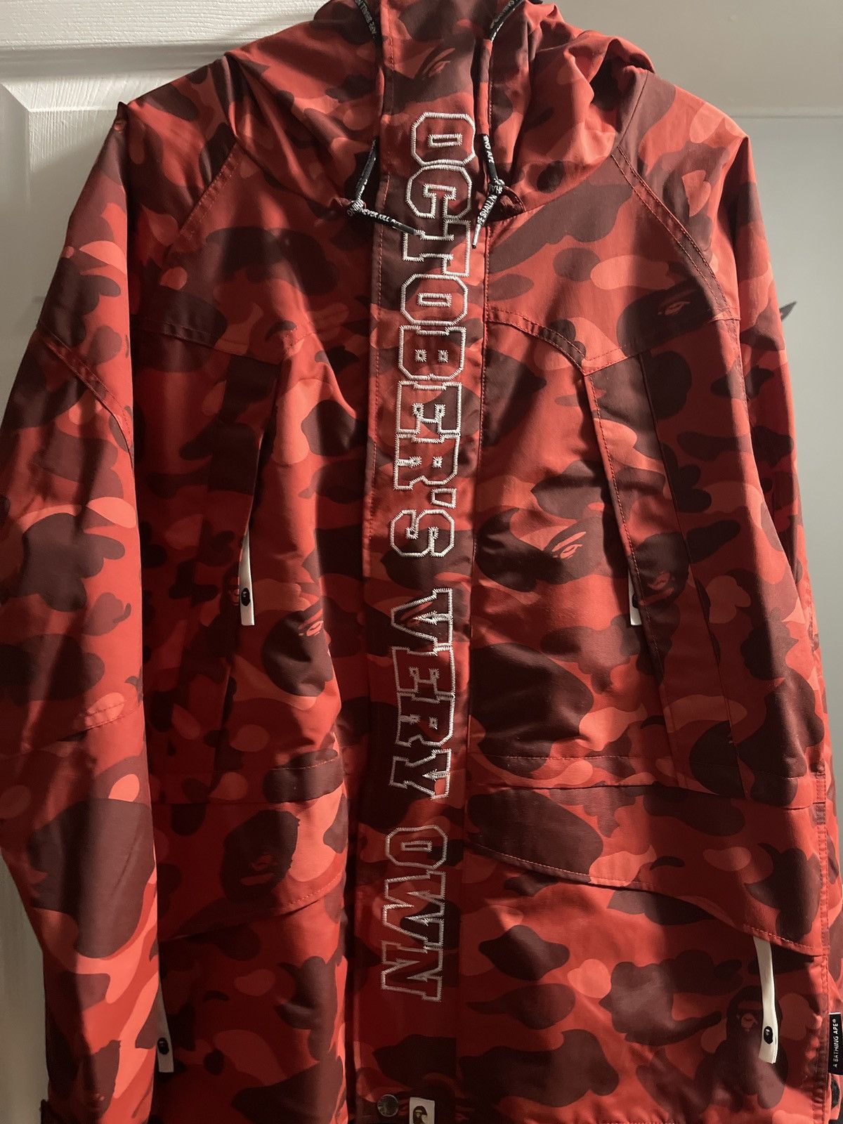 Bape × October's Very Own OVO X BAPE RED CAMO SNOW BOARD JACKET Extra ...