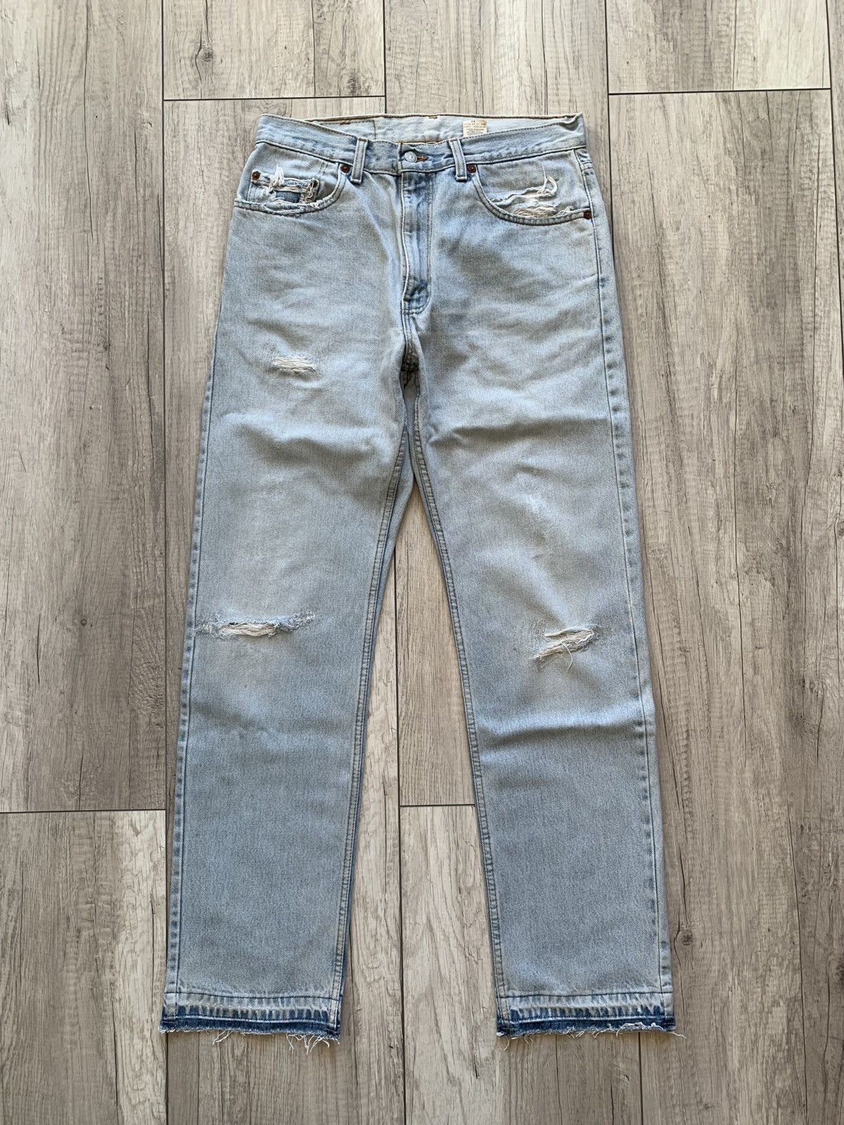Vintage Vintage Levi’s 505 Baby Blue Released Hem Distressed 501 | Grailed