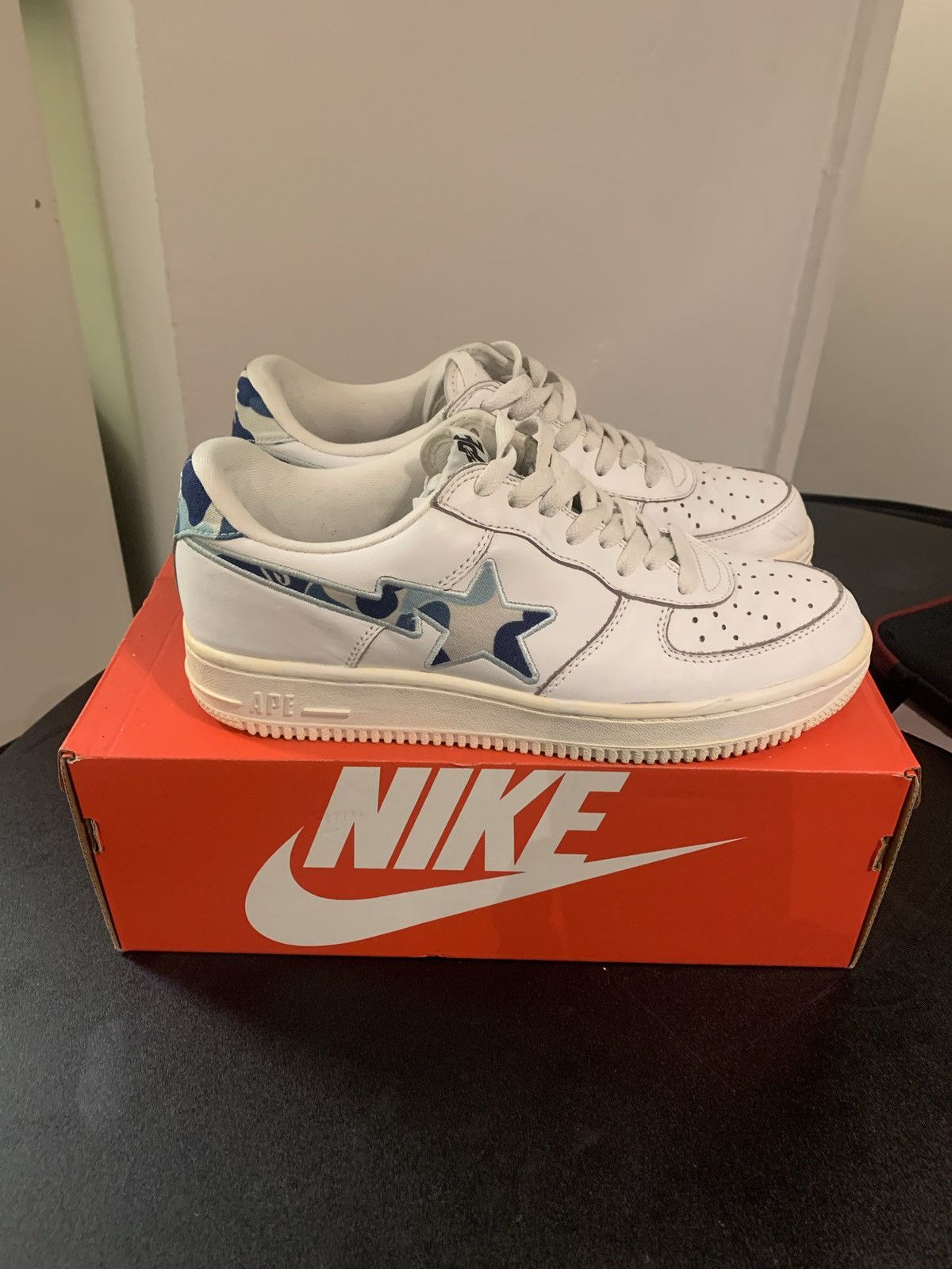 Bape Bapestas blue sno camo | Grailed