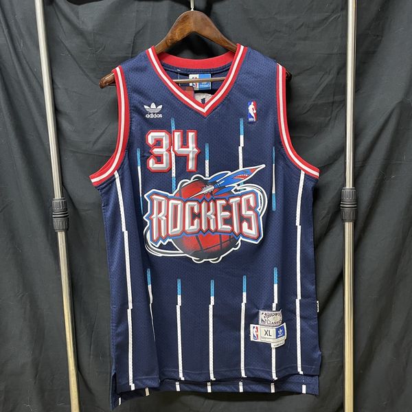 Vintage Houston Rockets #34 Hakeem Olajuwon Blue Jersey XL | Grailed