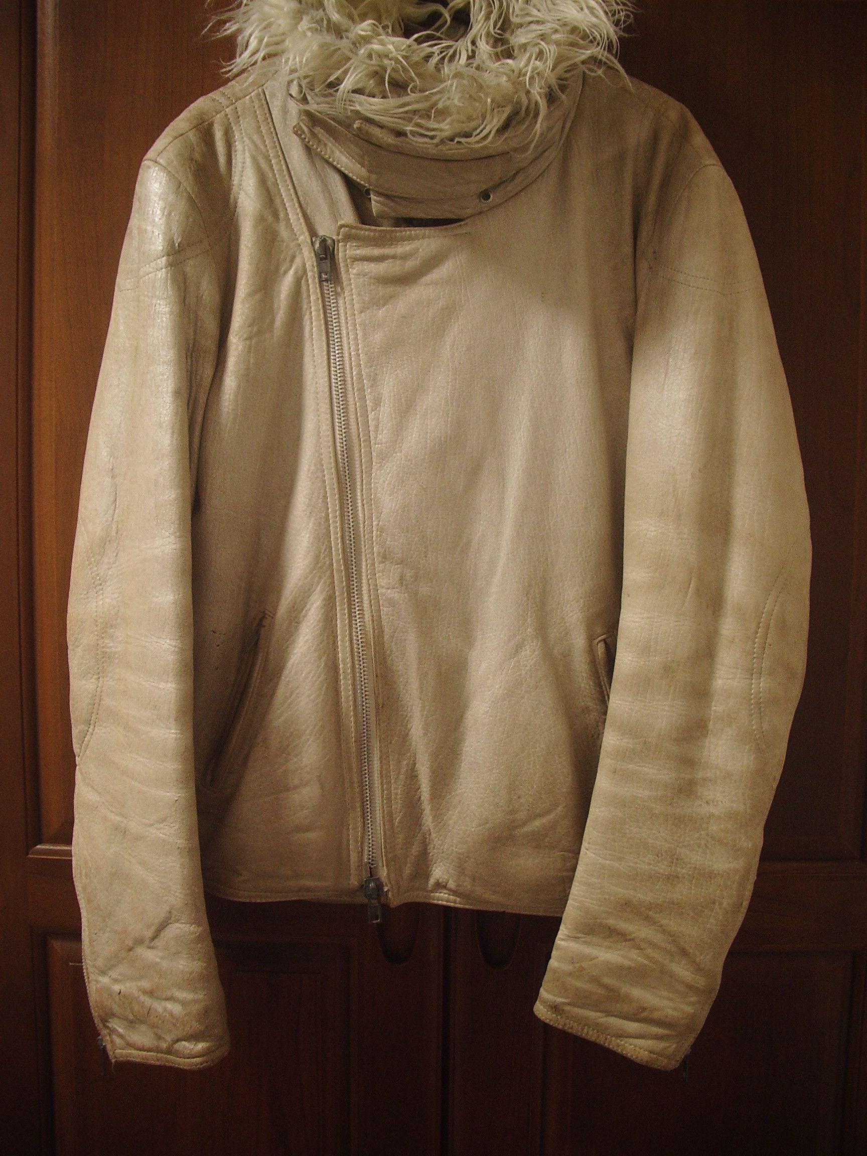 Helmut Lang HELMUT LANG 99AW Fur Leather Astro Biker Jacket 46 | Grailed