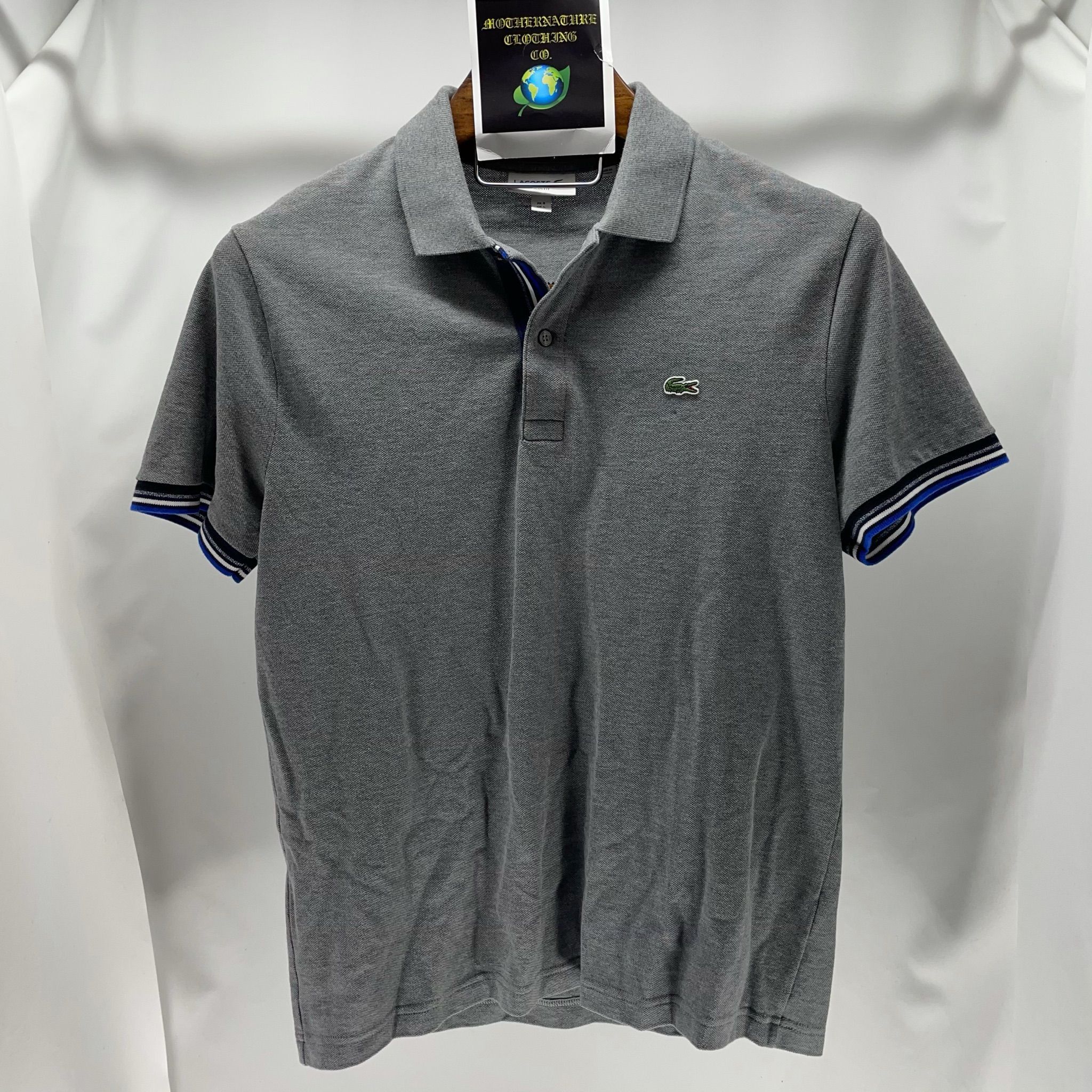 Lacoste CLASSIC PIN STRIPED LACOSTE CORNER LOGO S/S POLO | Grailed