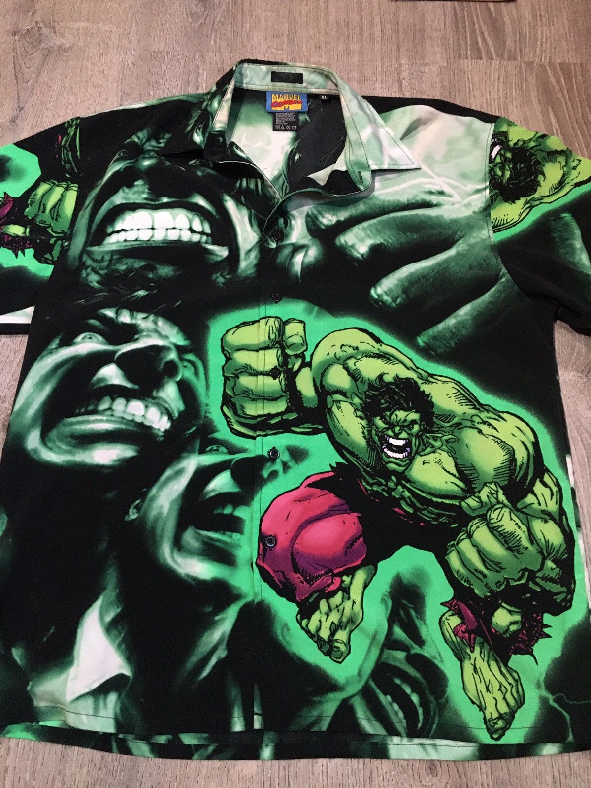 Marvel Comics × Vintage Vintage 2001 Hulk Button Up Shirt | Grailed