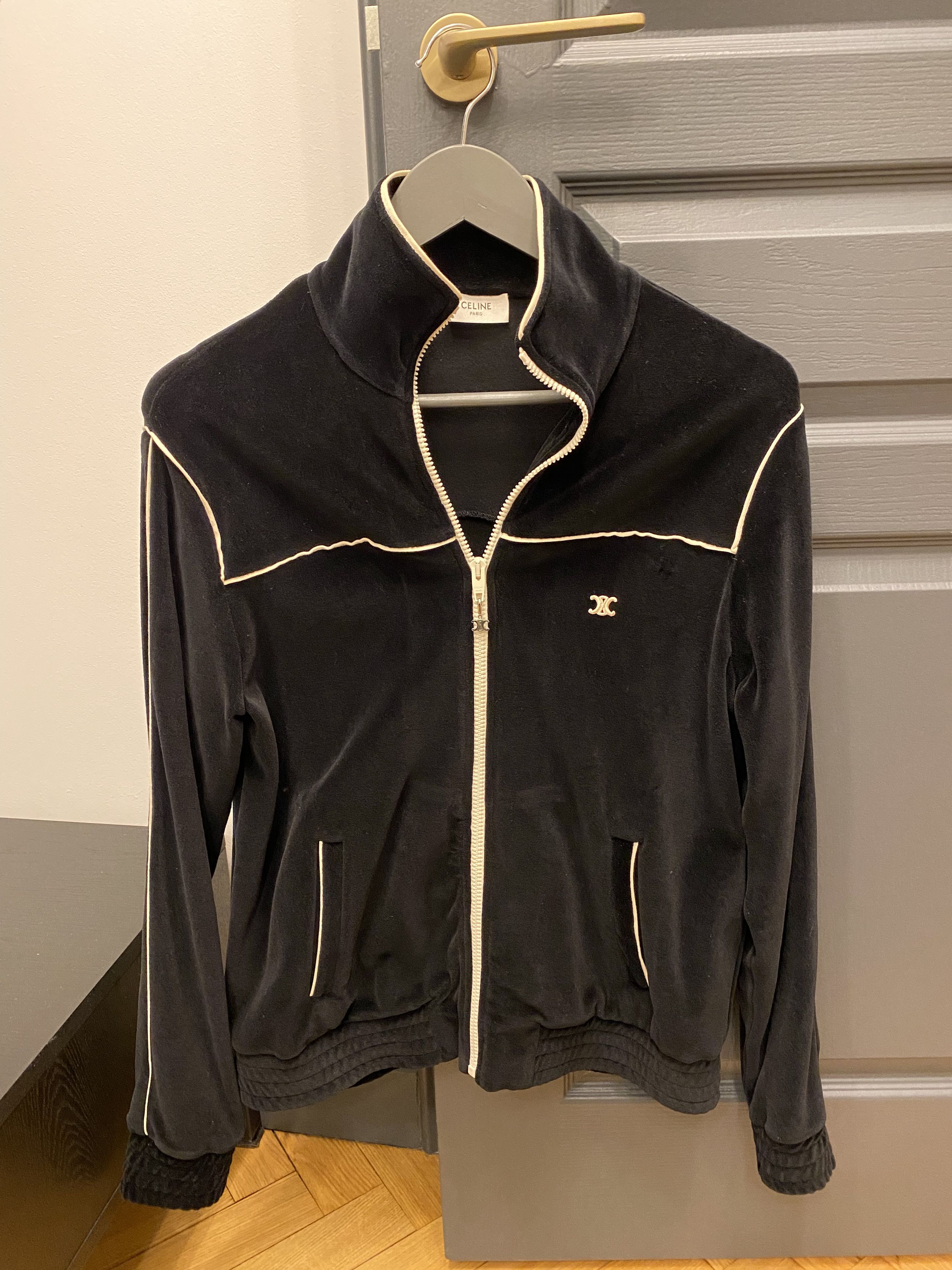 Celine Velvet Track Jacket "Triomphe" | Grailed