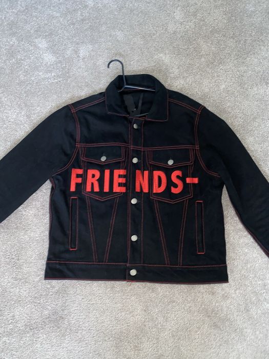 Vlone Vlone Friends Red Denim Jacket | Grailed