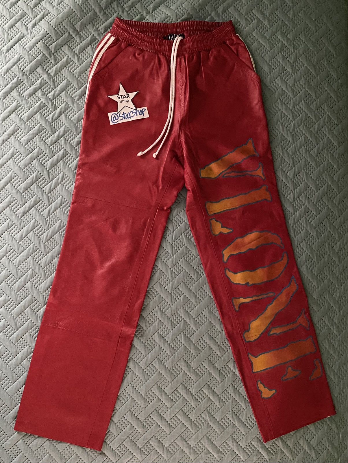 Vlone Vlone Leather Track Pants | Grailed