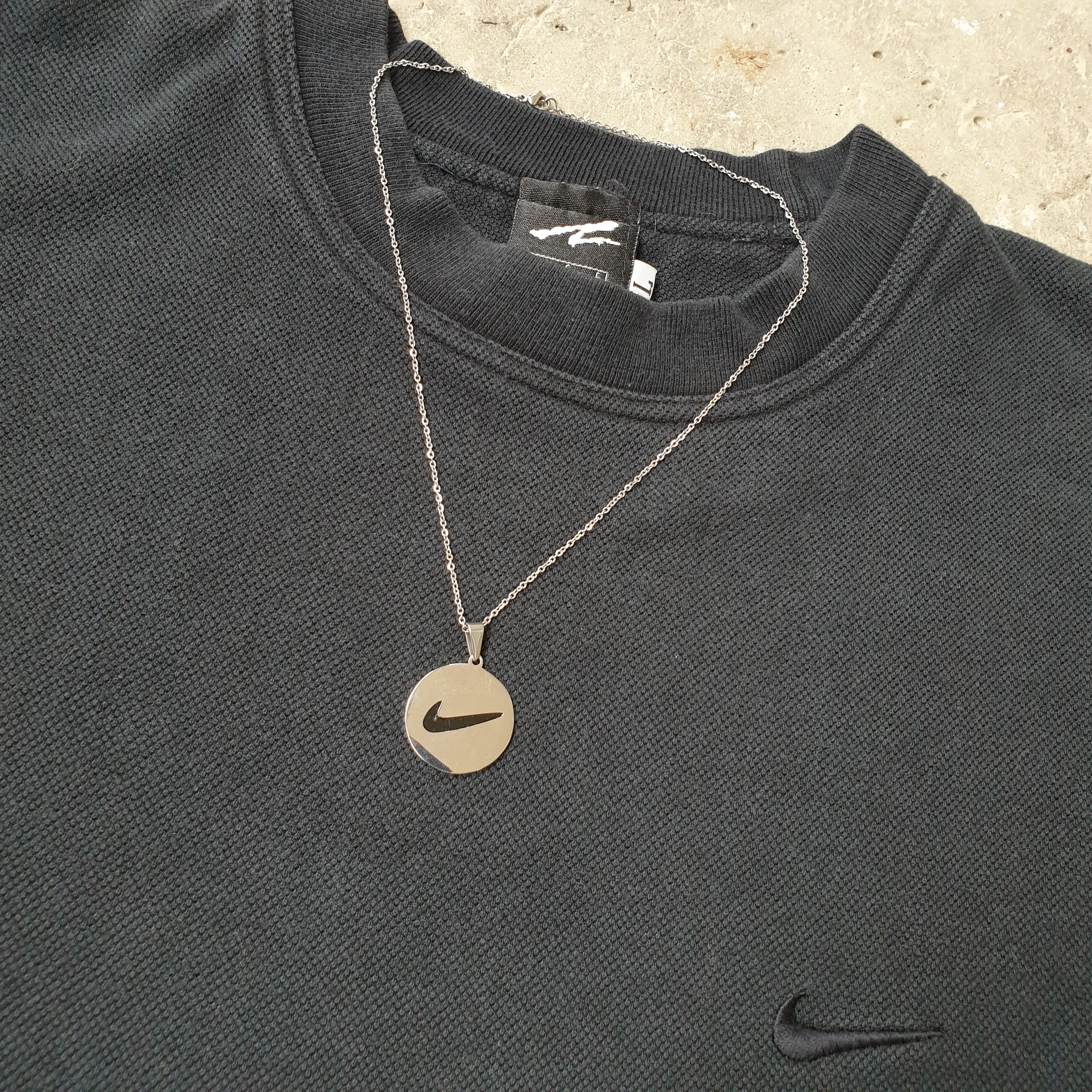 Jewelry × Nike × Vintage Nike Swoosh Round Chain Necklace Silver | Grailed