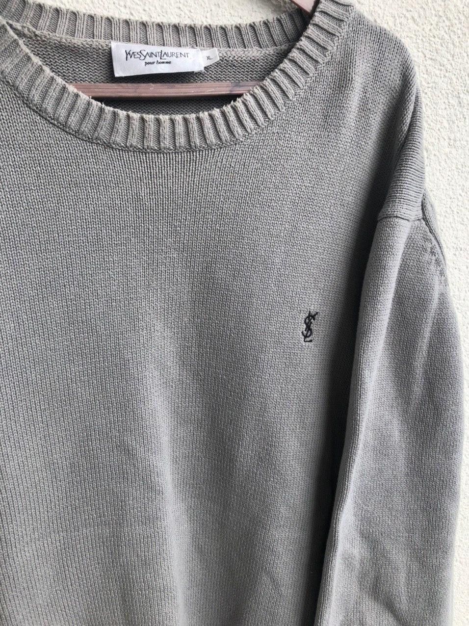 Yves Saint Laurent Last price🔥Grey YSL Knit Sweater | Grailed