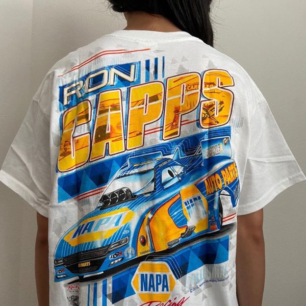 Vintage Vintage Ron Capps Nascar Graphics White Tee Shirt | Grailed