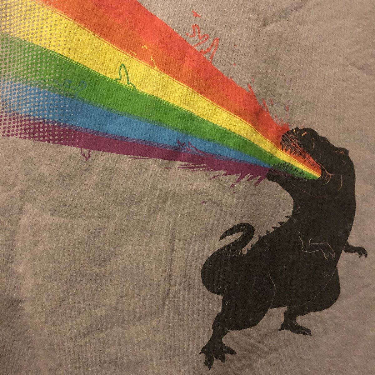 Streetwear × Vintage vintage emo,goth Threadless “Technicolour Rex” zip ...