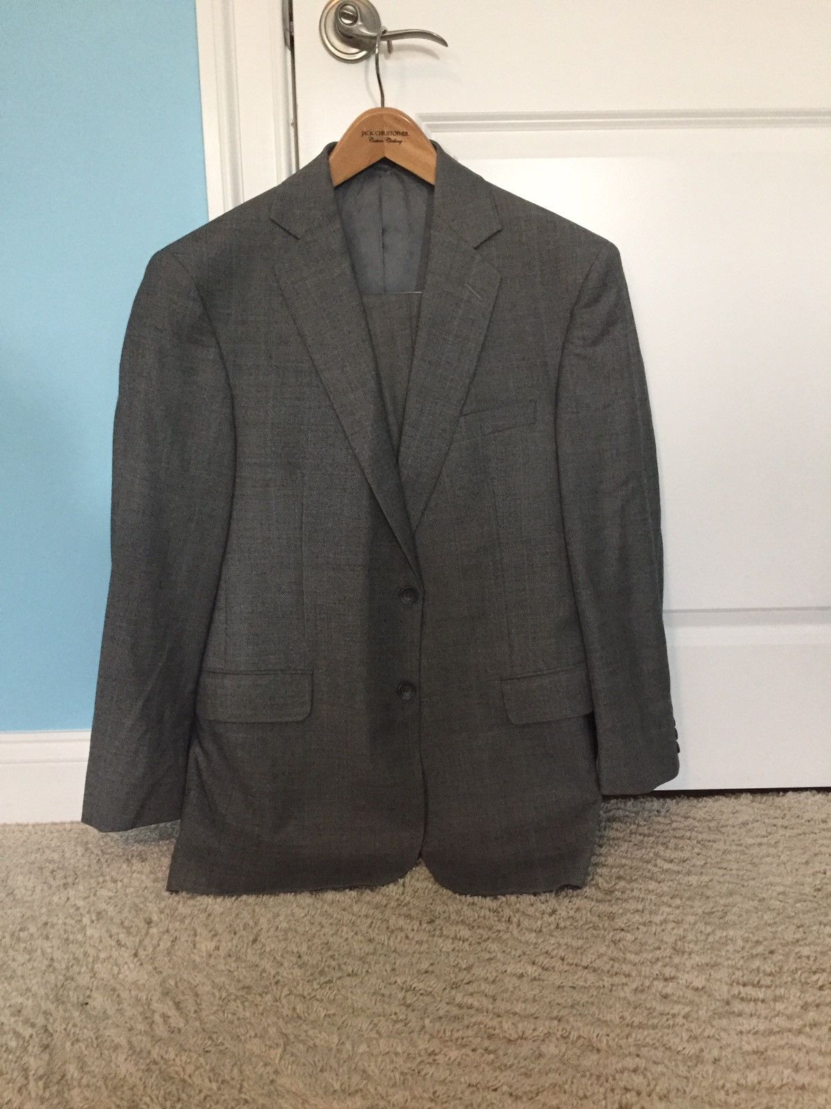 Other Jack Christopher Custom Clothing Light Grey With Blue Stripes ...