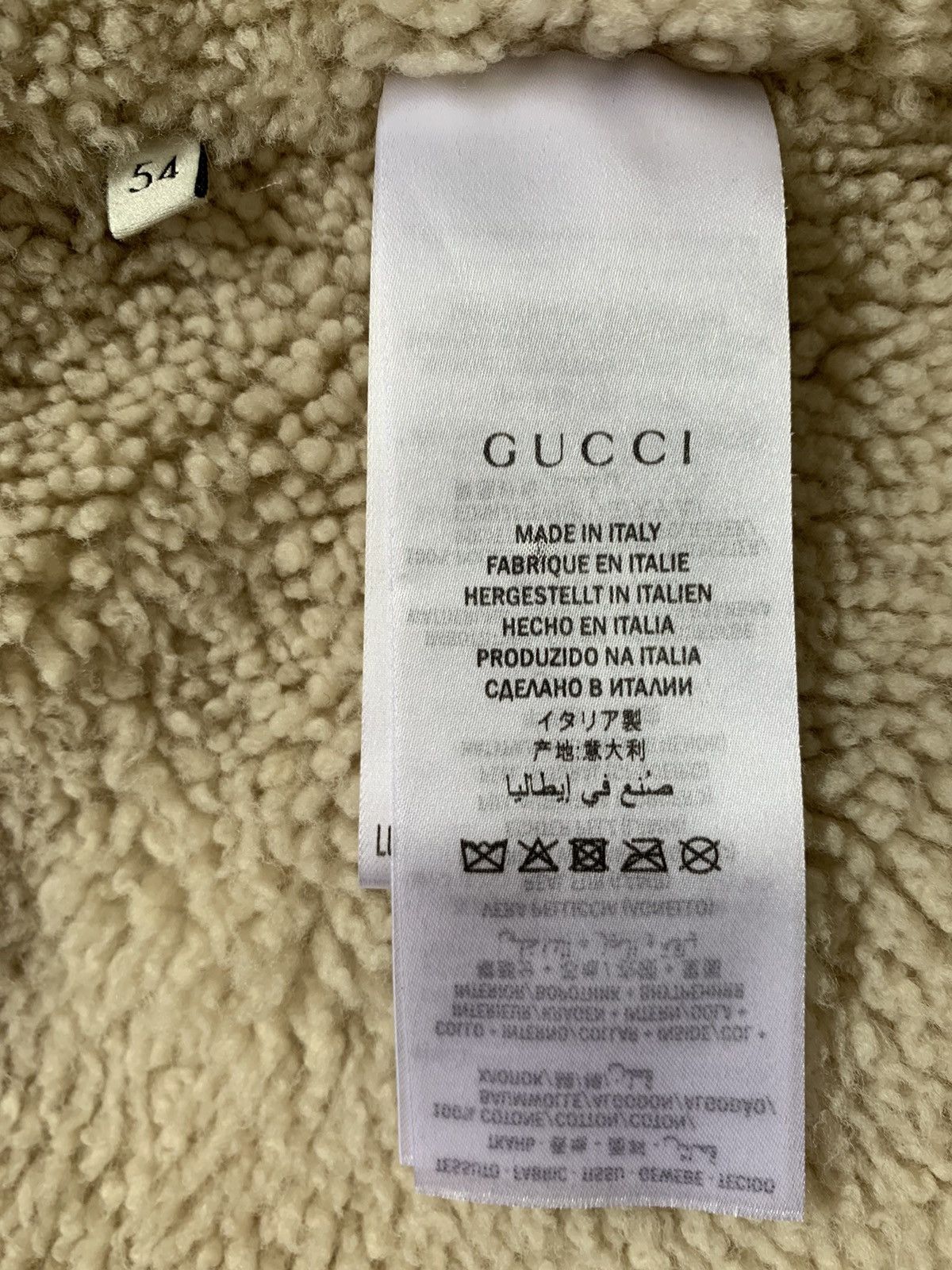 Gucci Shearling Lined Denim Jacket With Sketch Snake Print White | Grailed