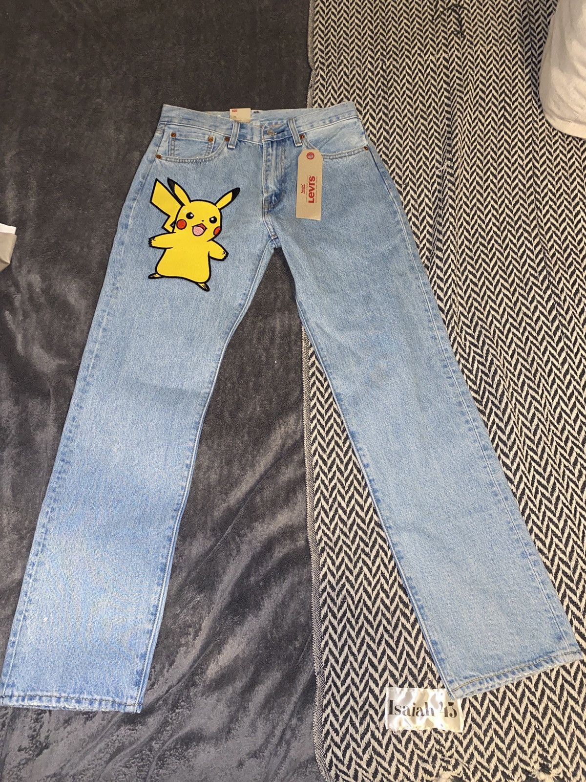 Levi's Levi’s x Pokemon, light wash, denim Pikachu Jeans | Grailed