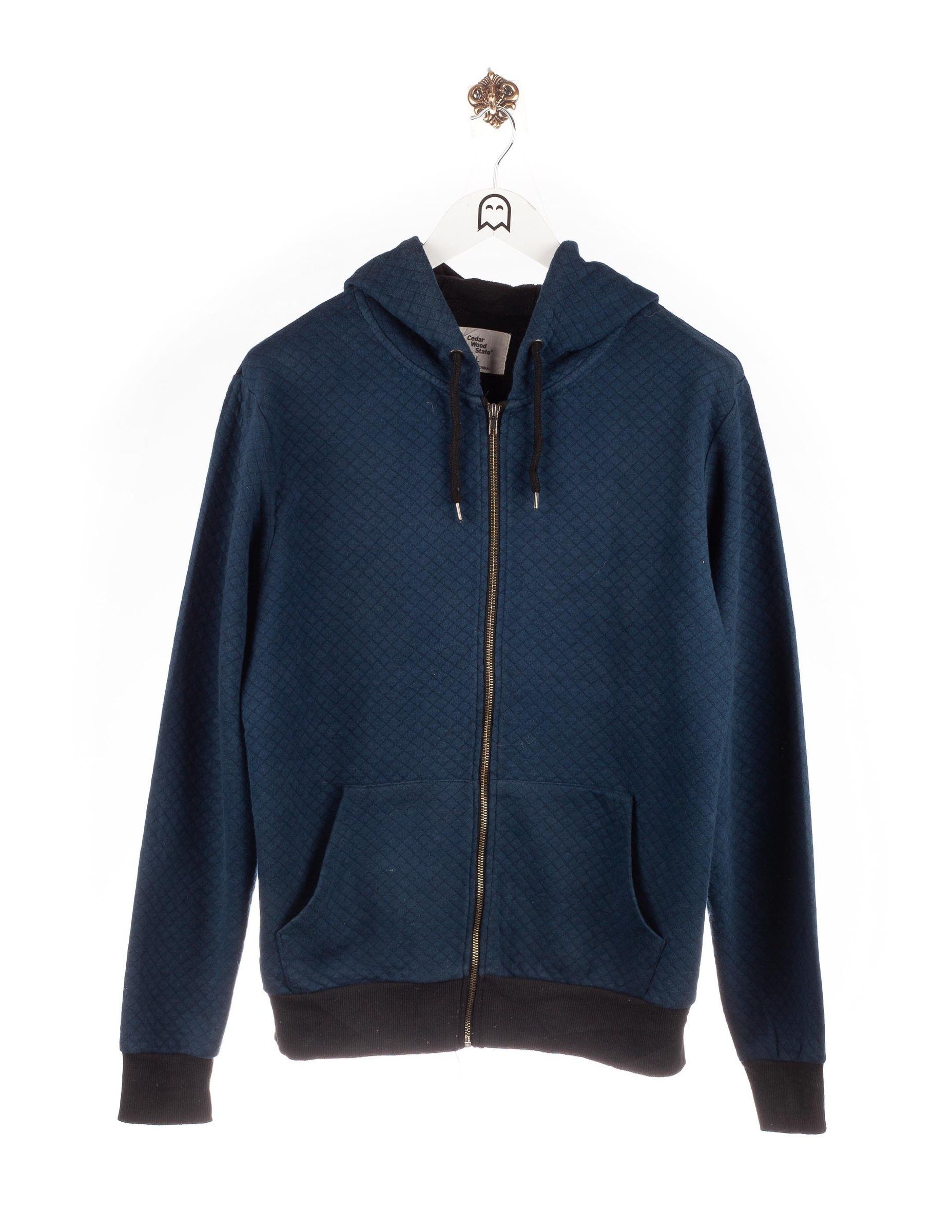 Vintage Vintage Cedar Wood State Sweat Jacket Pattern Look Navy | Grailed