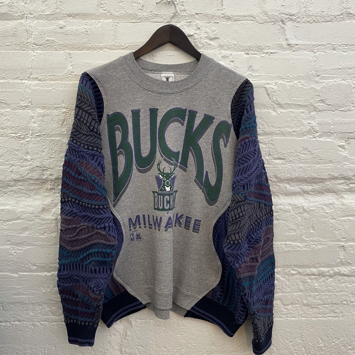 NBA × One Of A Kind × Vintage Reworked 90s Milwaukee Bucks Sweatshirt ...