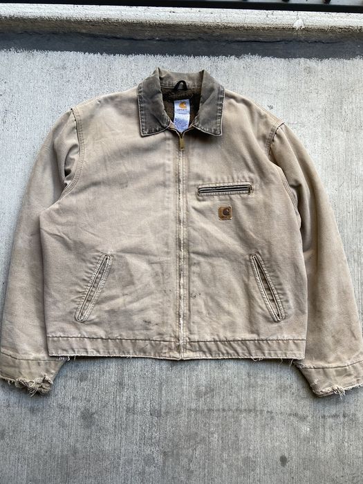 Vintage 90’s Brown Detroit Work Jacket Wool Lined Vintage Carhartt ...
