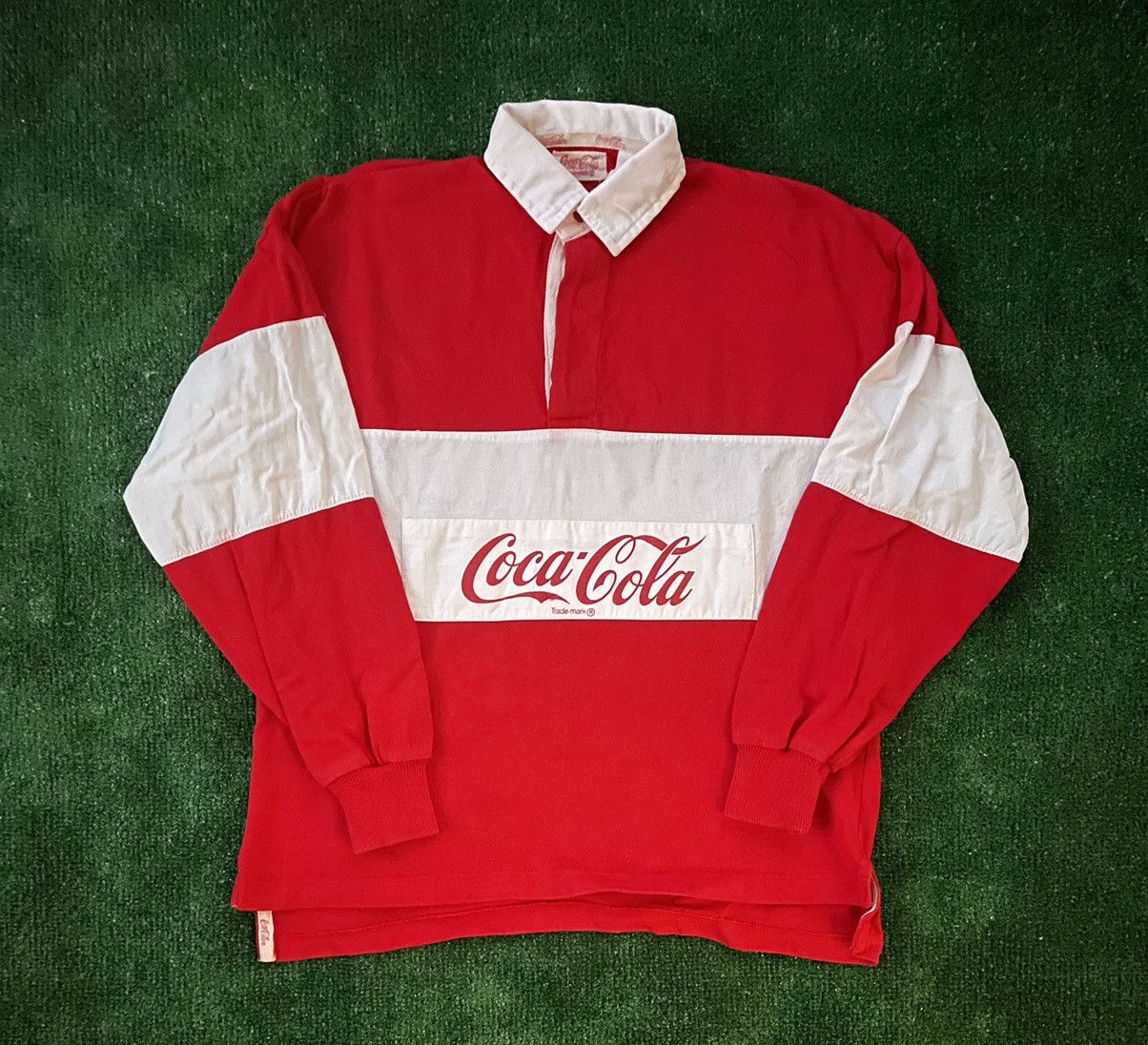 Coca Cola × Vintage Vintage 1986 Coca Cola Rugby Shirt | Grailed