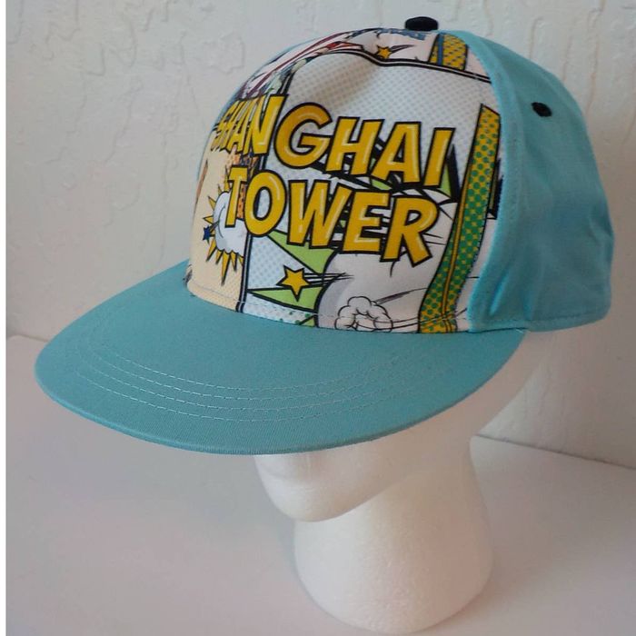 Streetwear Shanghai Tower Comic Book Theme Baseball Hat Cap Light Blue ...