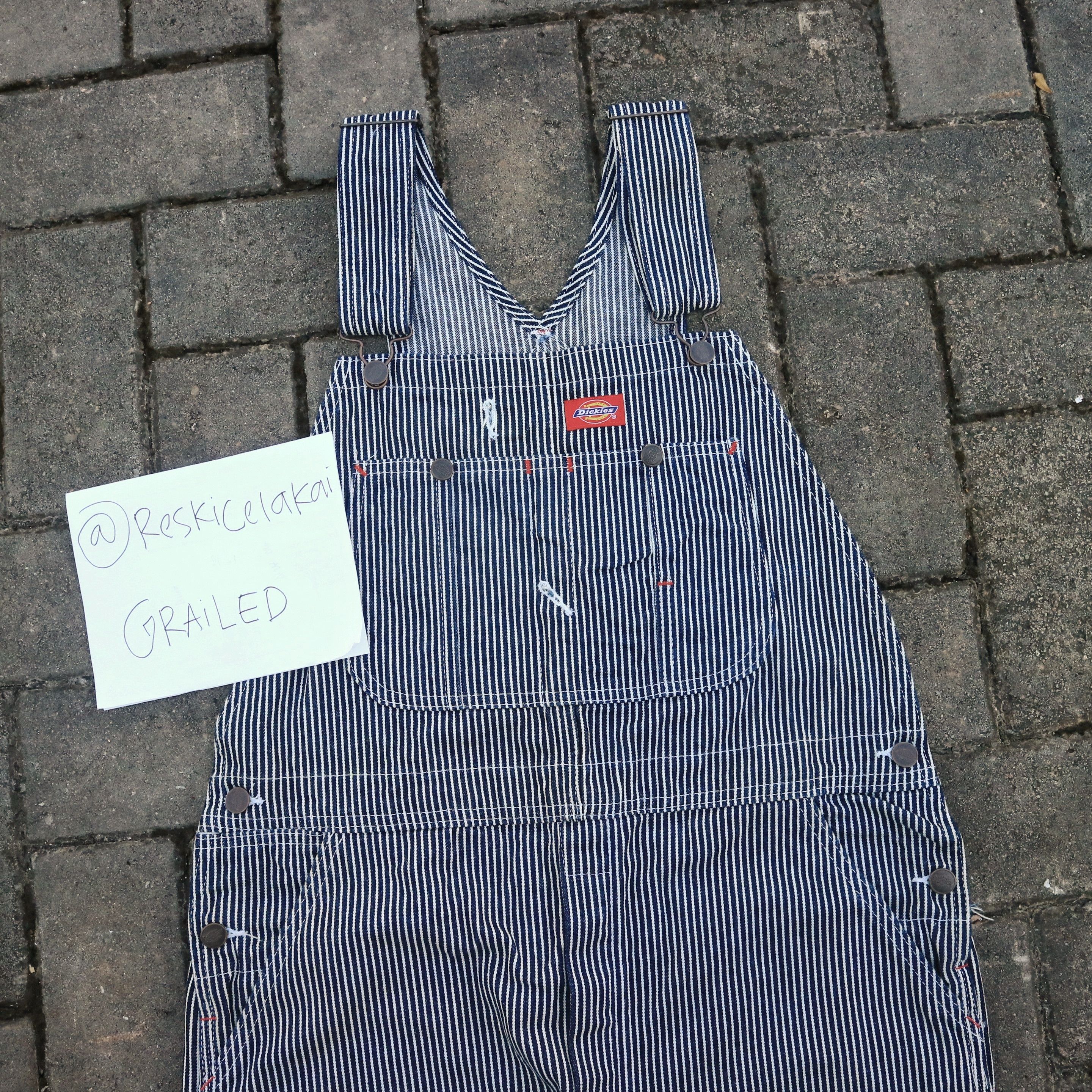 Dickies × Vintage Vintage Dickies Bib Overalls Hickory Stripe Grailed