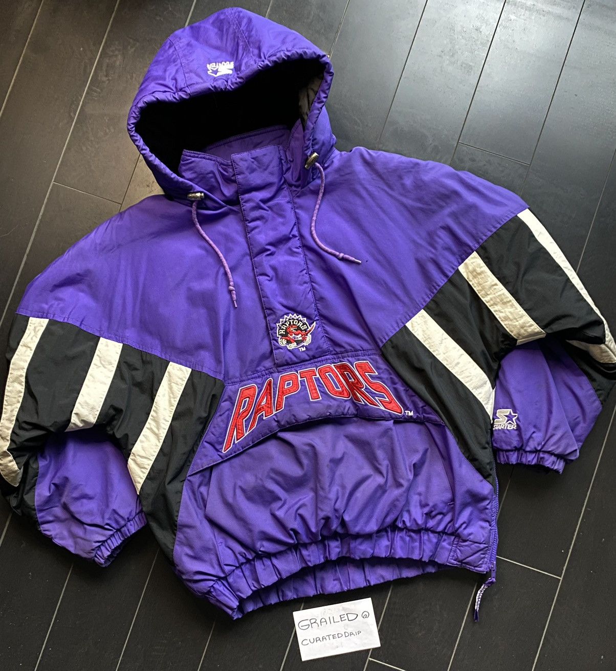 NBA × Starter × Vintage Vintage 90s Toronto Raptors Starter Pullover ...