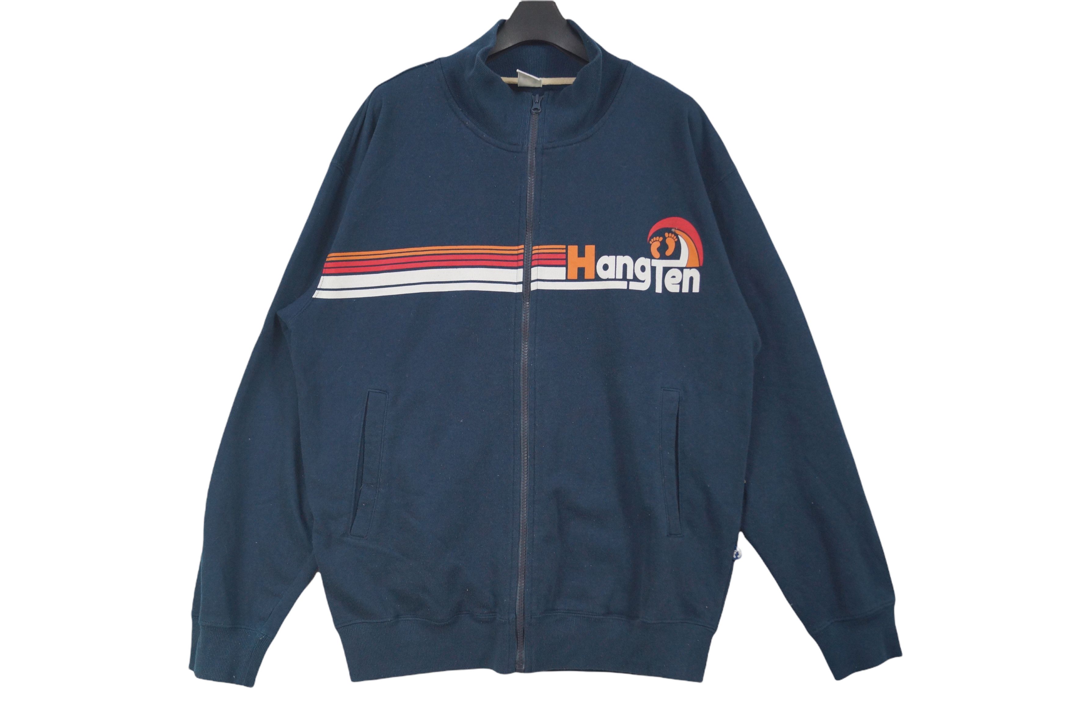 Hang Ten × Vintage Rare!! Vintage Sweaters Zipper Hang Ten Nice Designe ...
