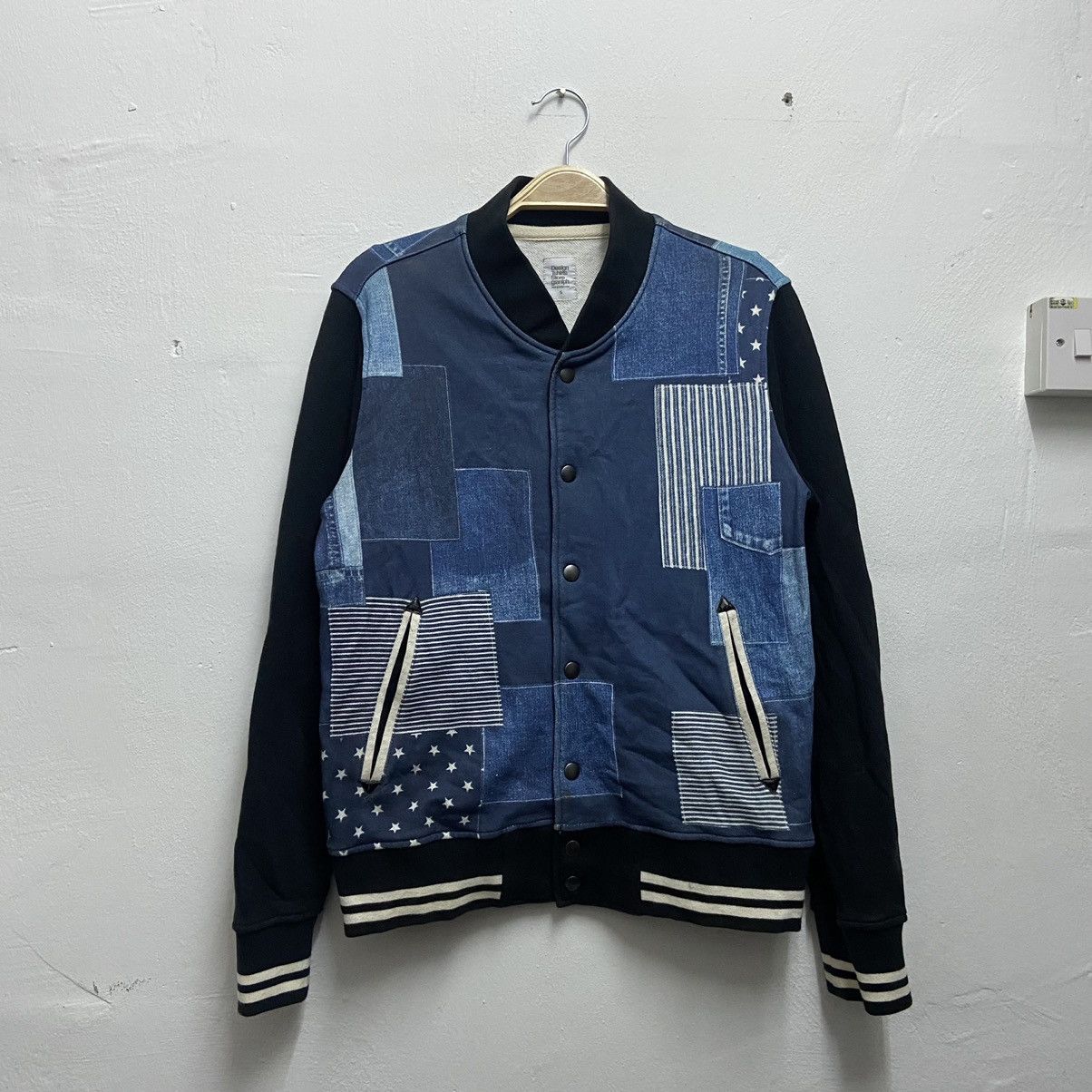 Varsity Jacket Full Print Denim Cotton Varsity Jacket | Grailed