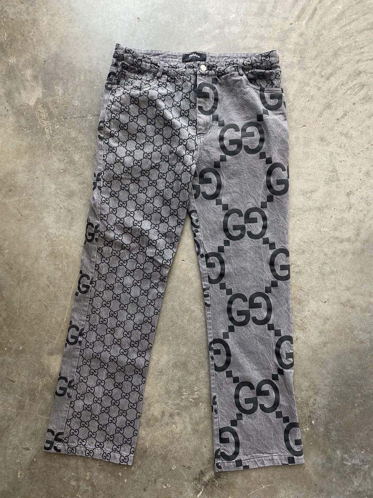 Imran Potato Imran Potato “Gucci” Monogram Logo All Over Denim Jeans 🥣🧊 ...