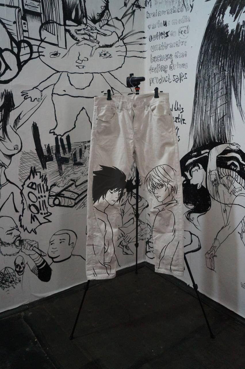 Levi's 🔺 DEATH NOTE Levis handmade drawing jeans | Grailed