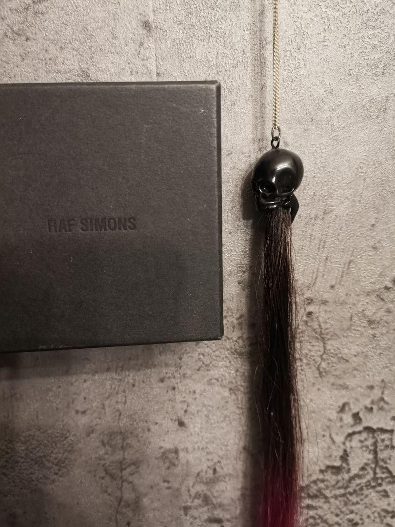Raf Simons AW12 Skull Necklace with Dyed hair | Grailed