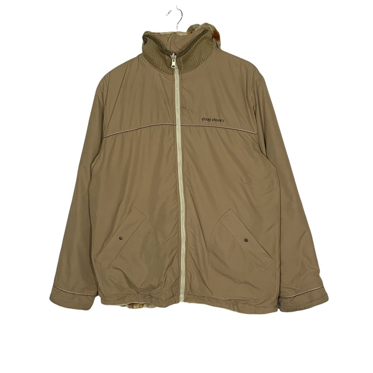 Japanese Brand Drug store jacket reversible big logo embroidered | Grailed