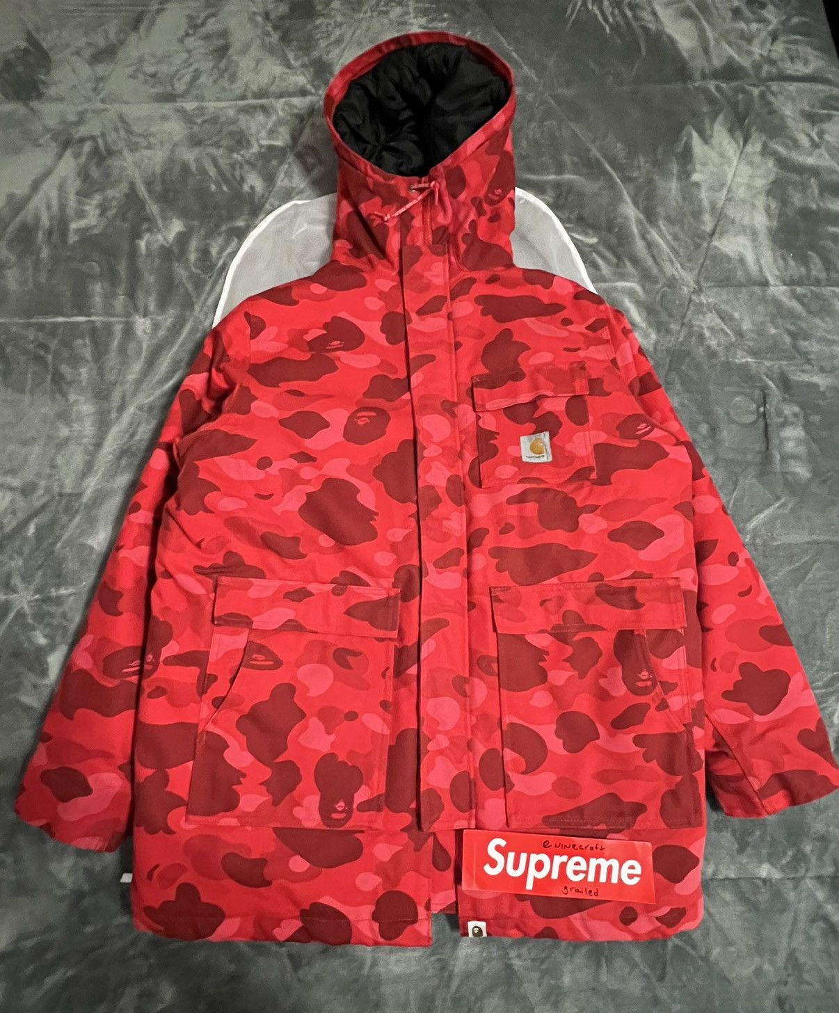 Bape N-3B red camo jacket | Grailed
