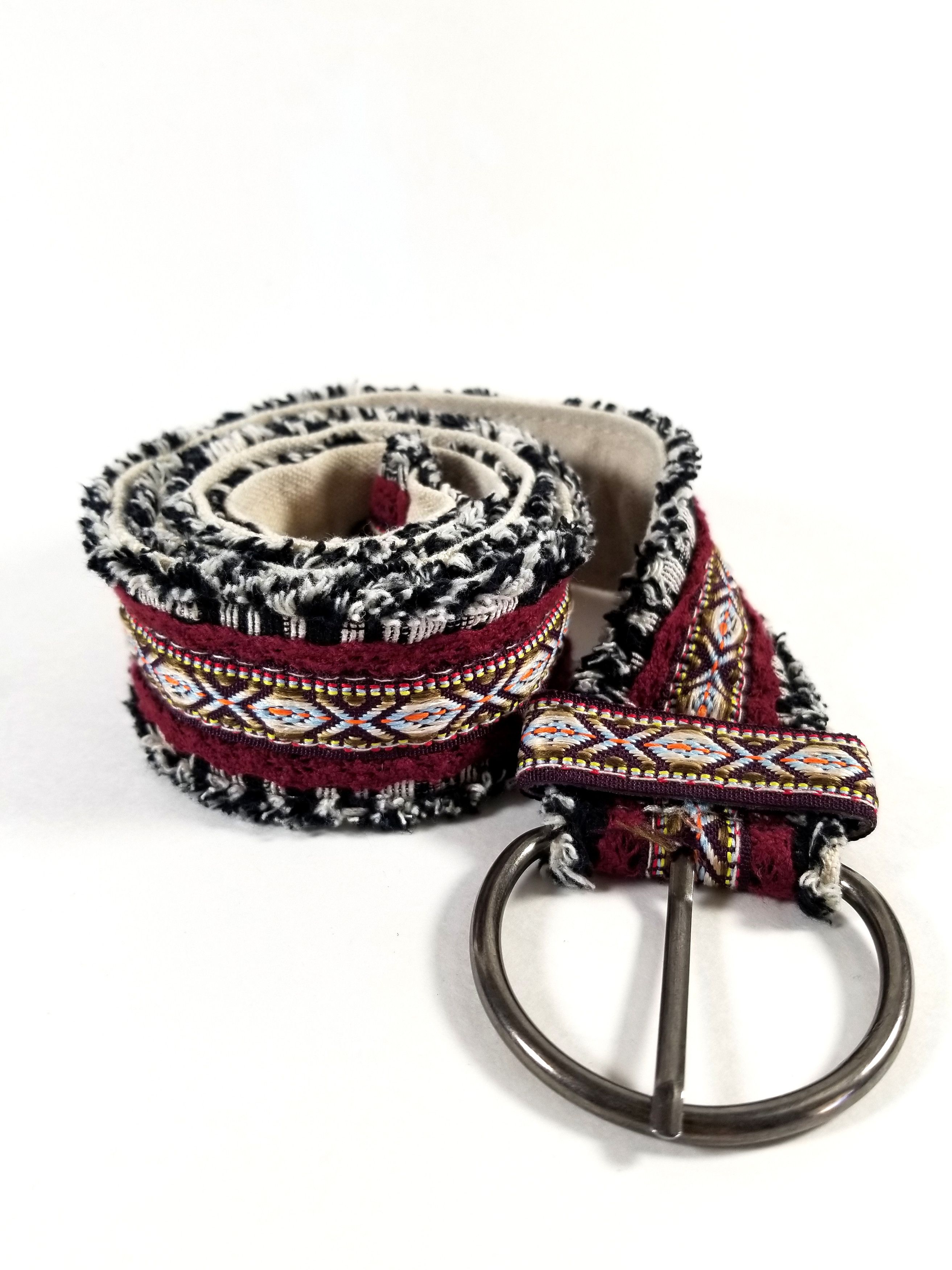 Streetwear Pattern Cloth Belt With Metal Buckle | Grailed