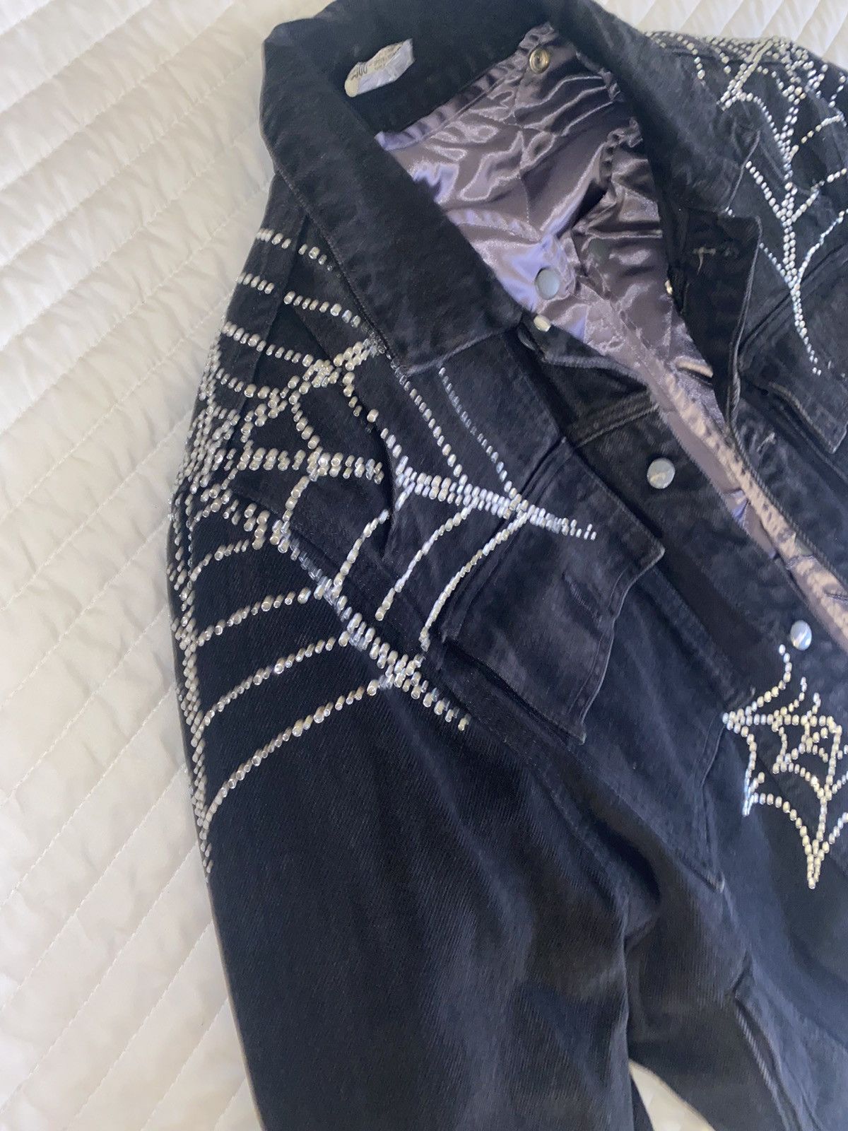 Sp5der × Young Thug Spider worldwide black Denim jacket | Grailed