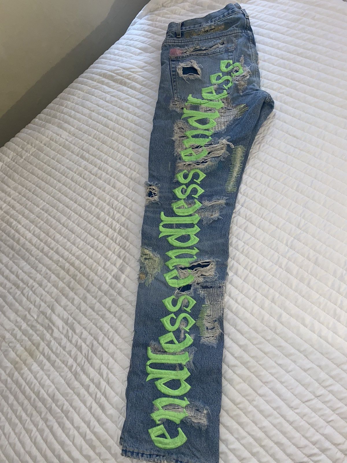 Vlone Endless Denim Jeans | Grailed
