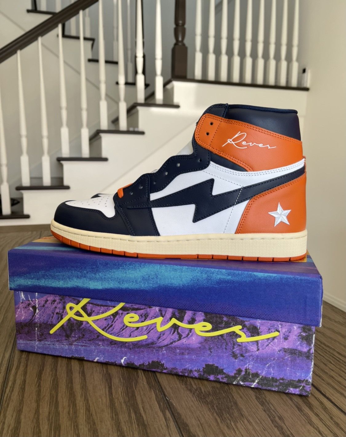Reves Paris ⚡️ Reves Paris x KIY 85HI’ Houston Orange Navy Size 13 ⚡️ ...