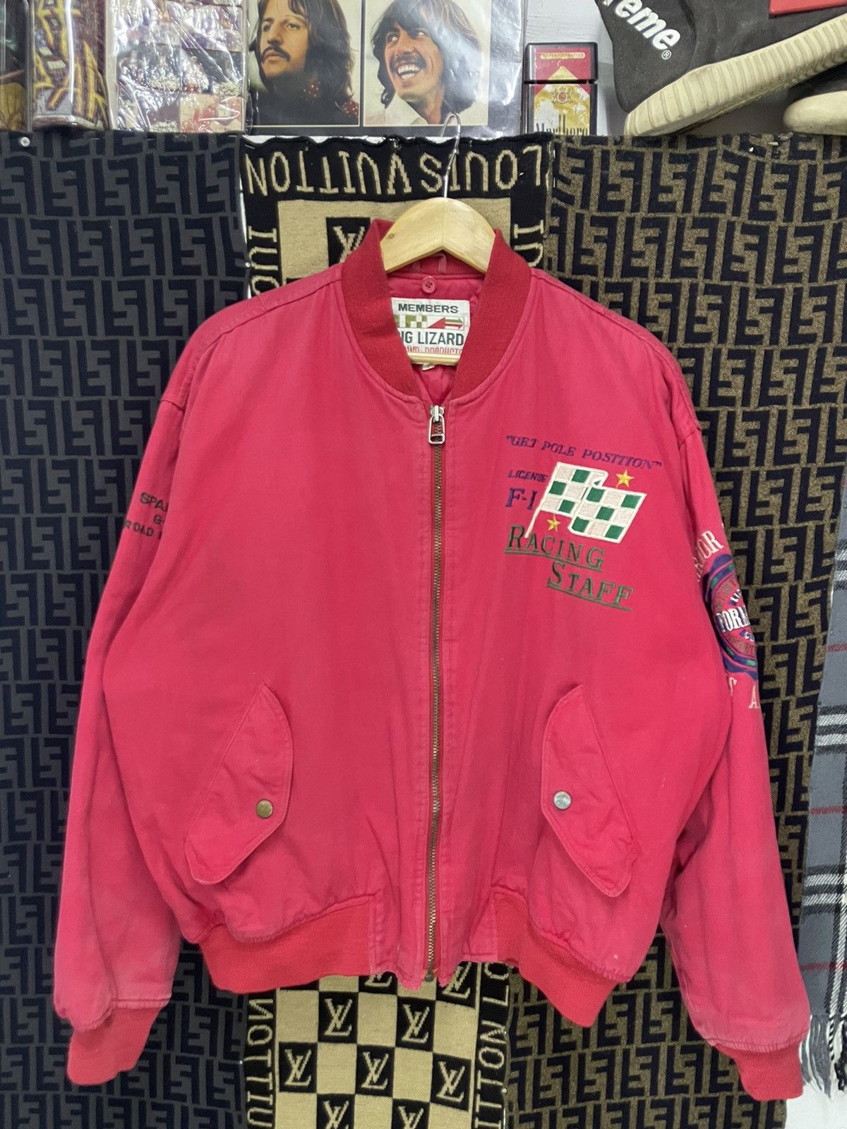 Vintage Vintage Sun faded Racing Car Bomber Jacket | Grailed