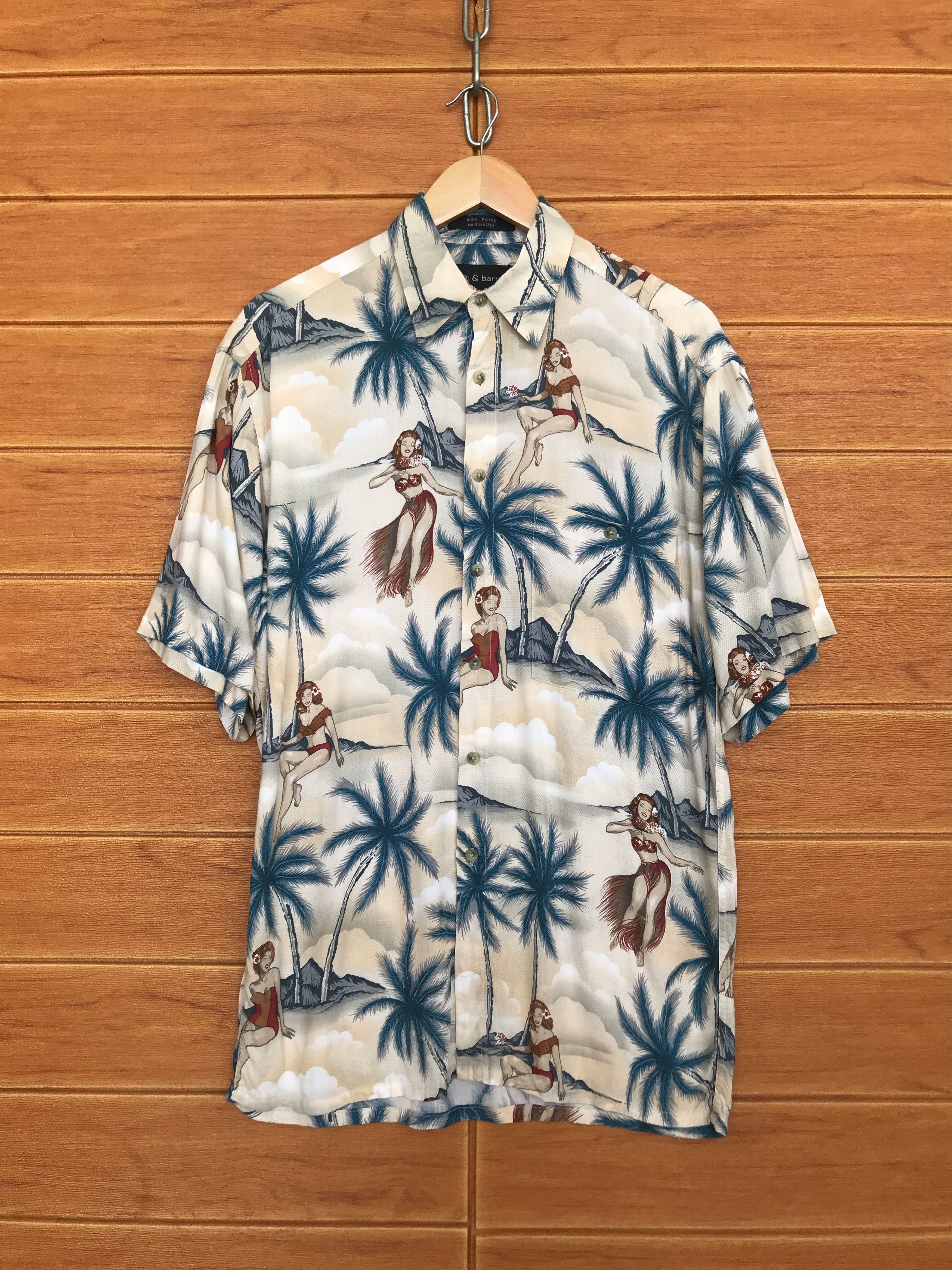 Croft & Barrow × Hawaiian Shirt × Vintage 90s CROFT & BARROW Rayon Hula ...