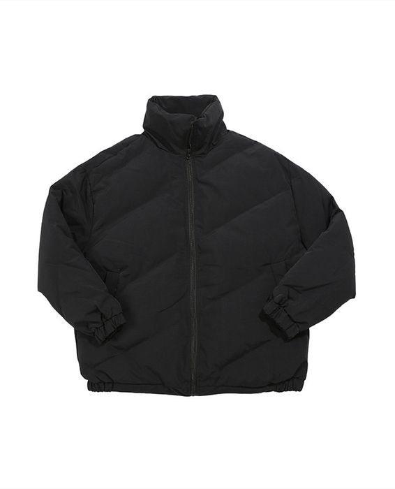 Vintage Texture Black Puffer Jacket | Grailed