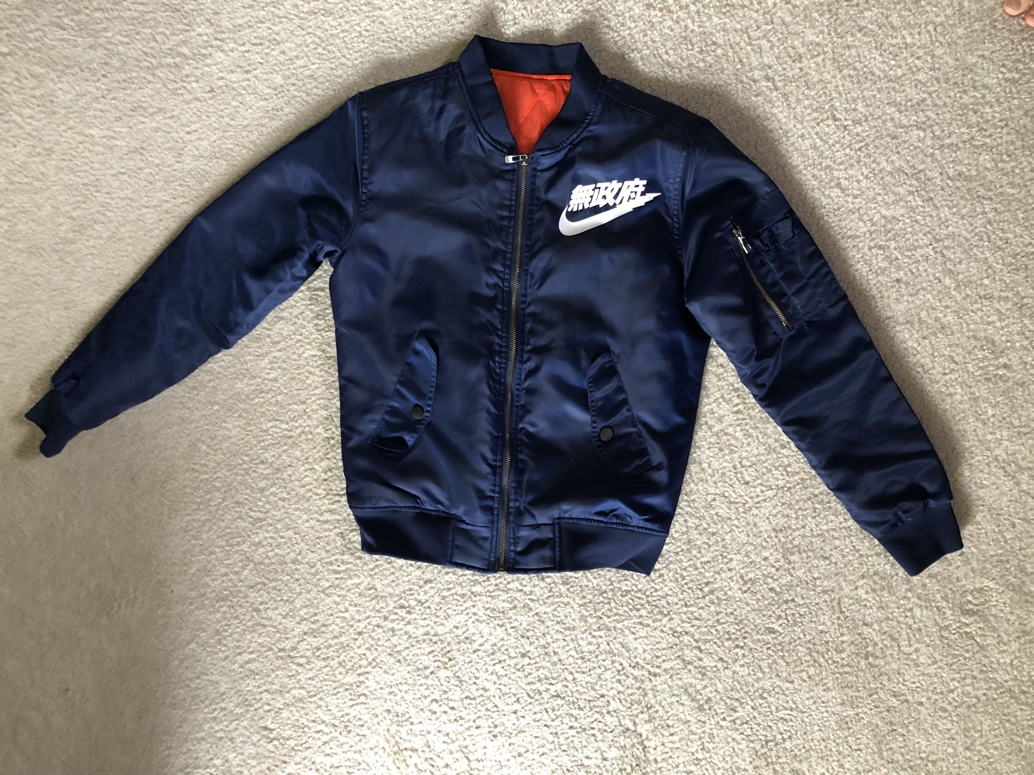 Japanese Brand × Streetwear Air Tokyo "Anarchy" Kanji Bomber Jacket ...