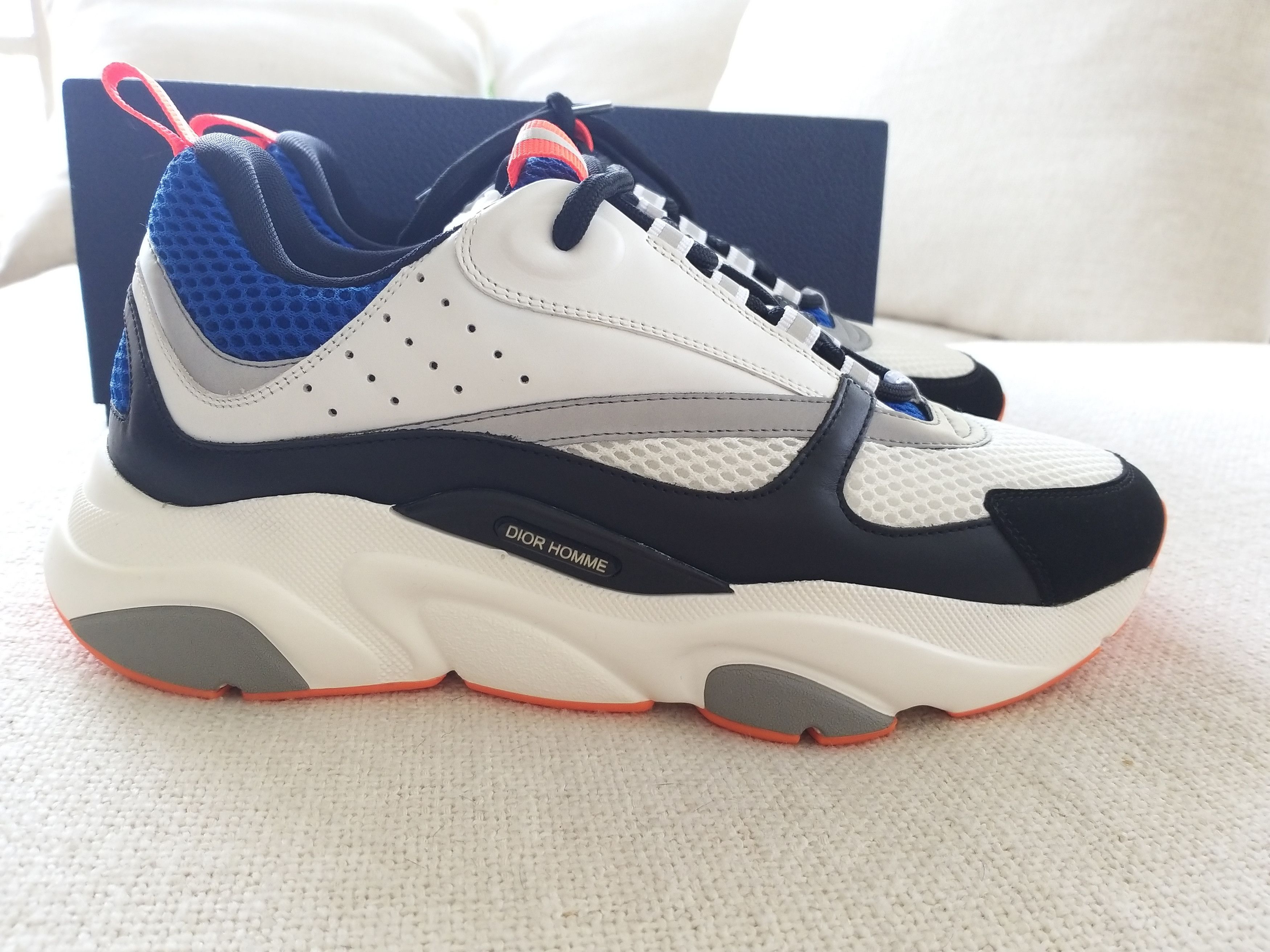 Dior B22 Blue Orange Gray Chunky Dad Sneakers | Grailed