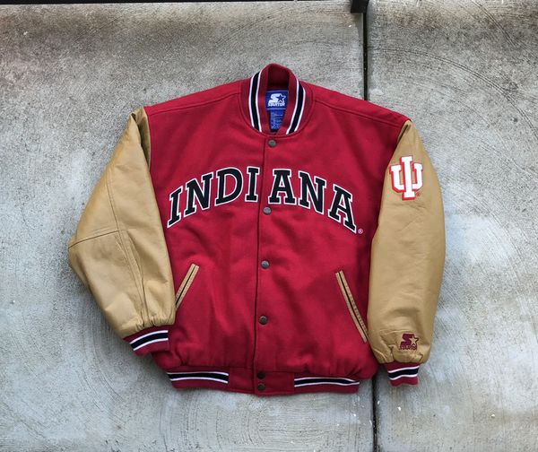 Vintage Vintage Starter Indiana University Leather Varsity Jacket | Grailed