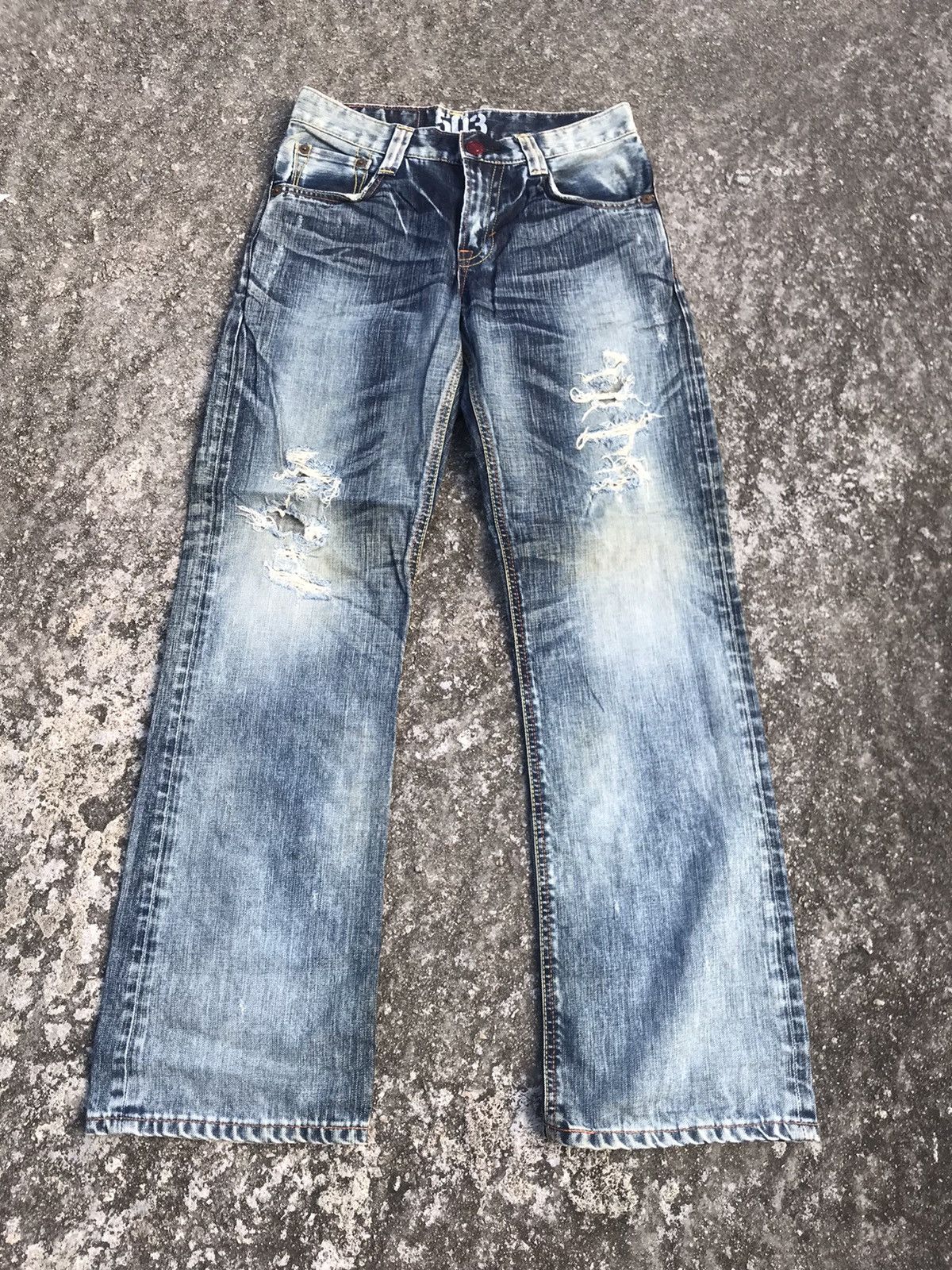 Edwin Edwin Blue Trip 503 Japan Distressed Nice Design Denim | Grailed