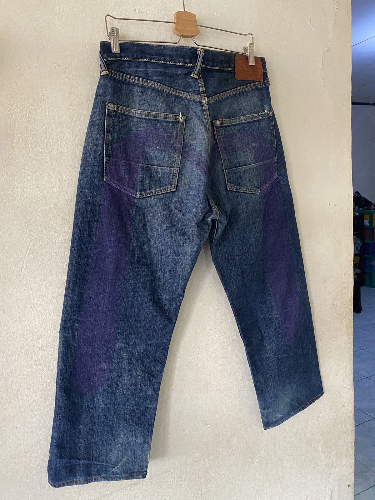 Evisu Evisu No.2 Selvedge Purple Daicock Faded Jeans Big Logo | Grailed