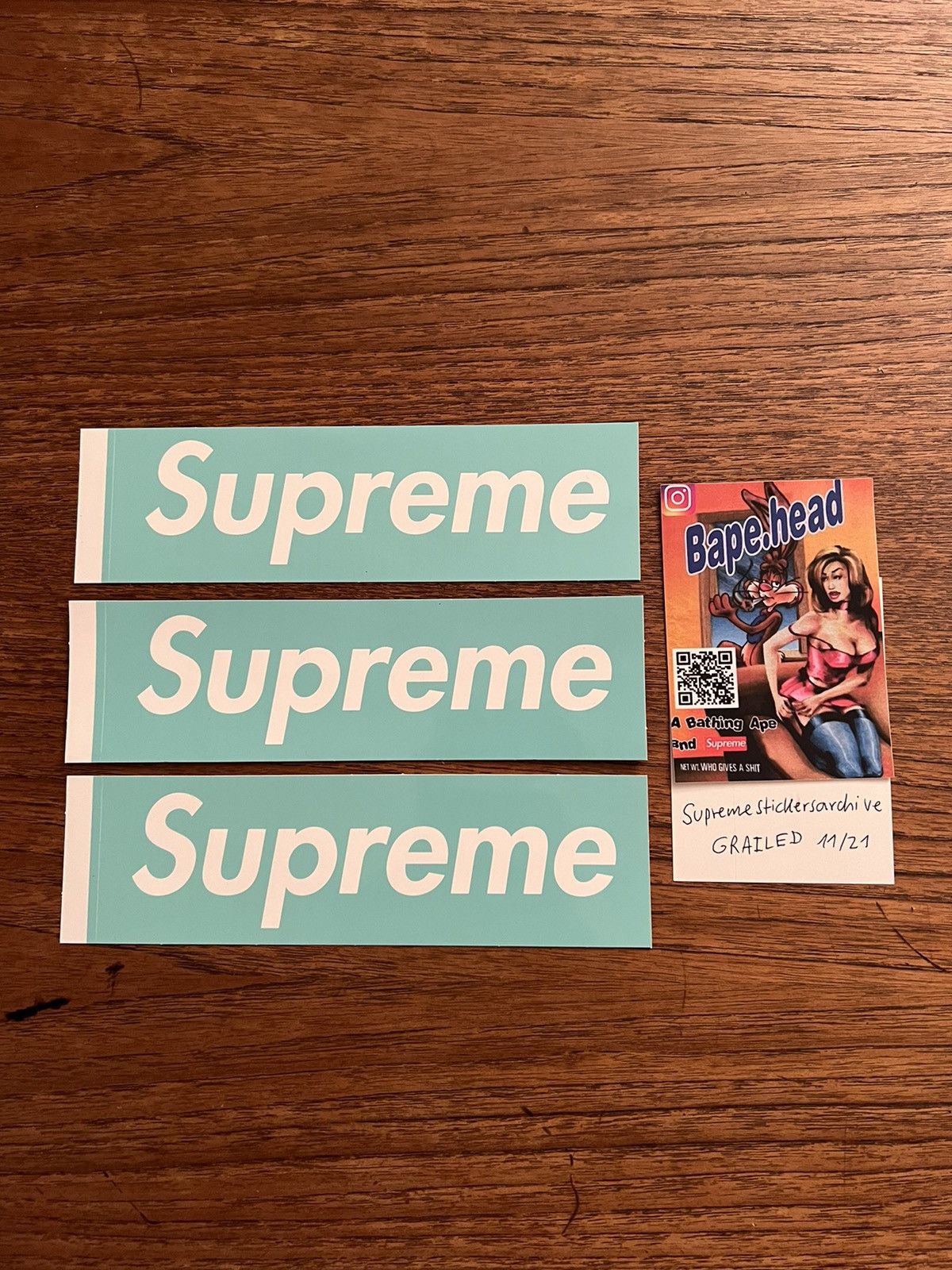 Supreme Supreme Tiffany Box Logo Sticker set of 3 | Grailed
