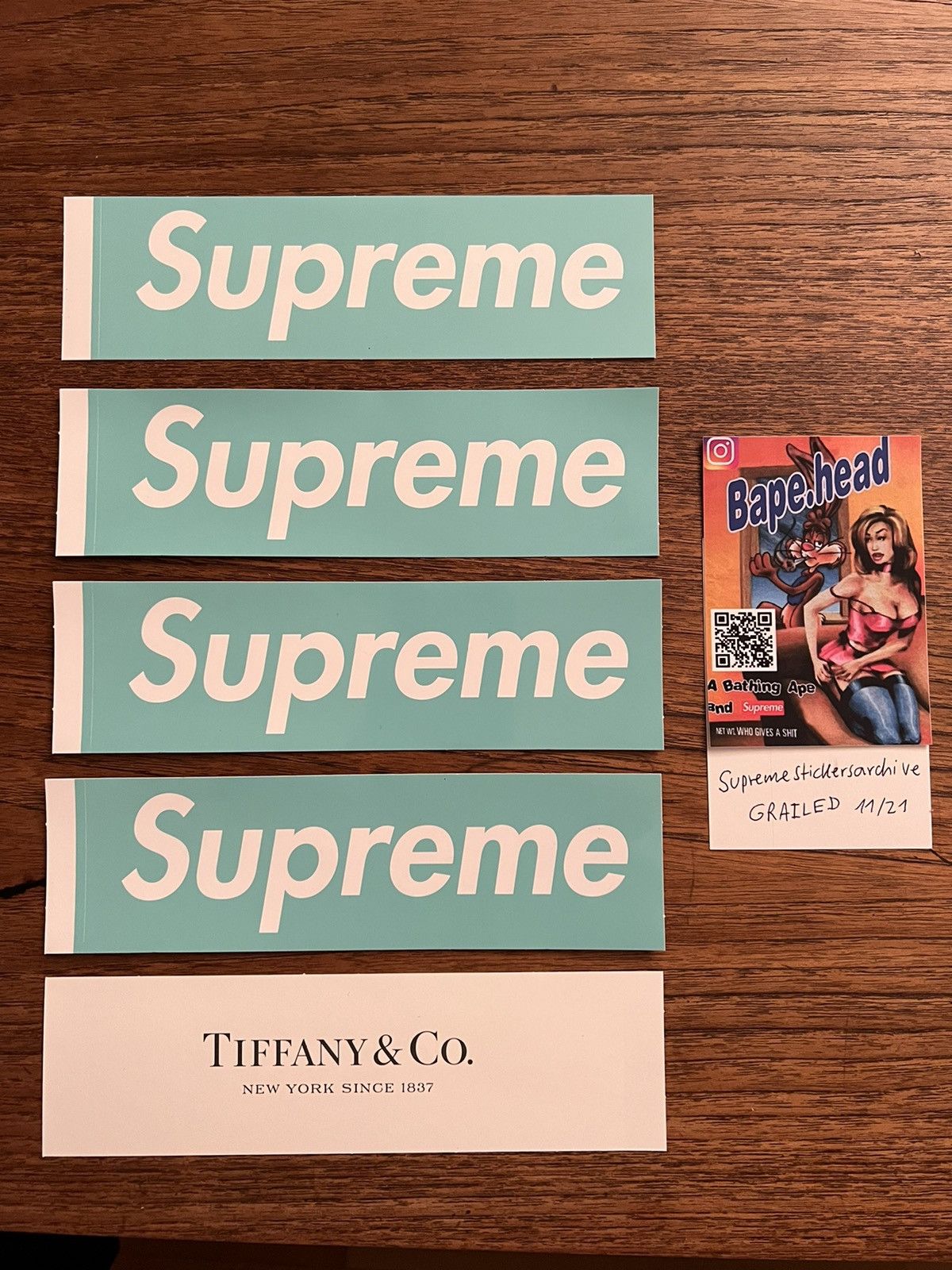 Supreme Supreme Tiffany Box Logo Sticker Set of 5 | Grailed