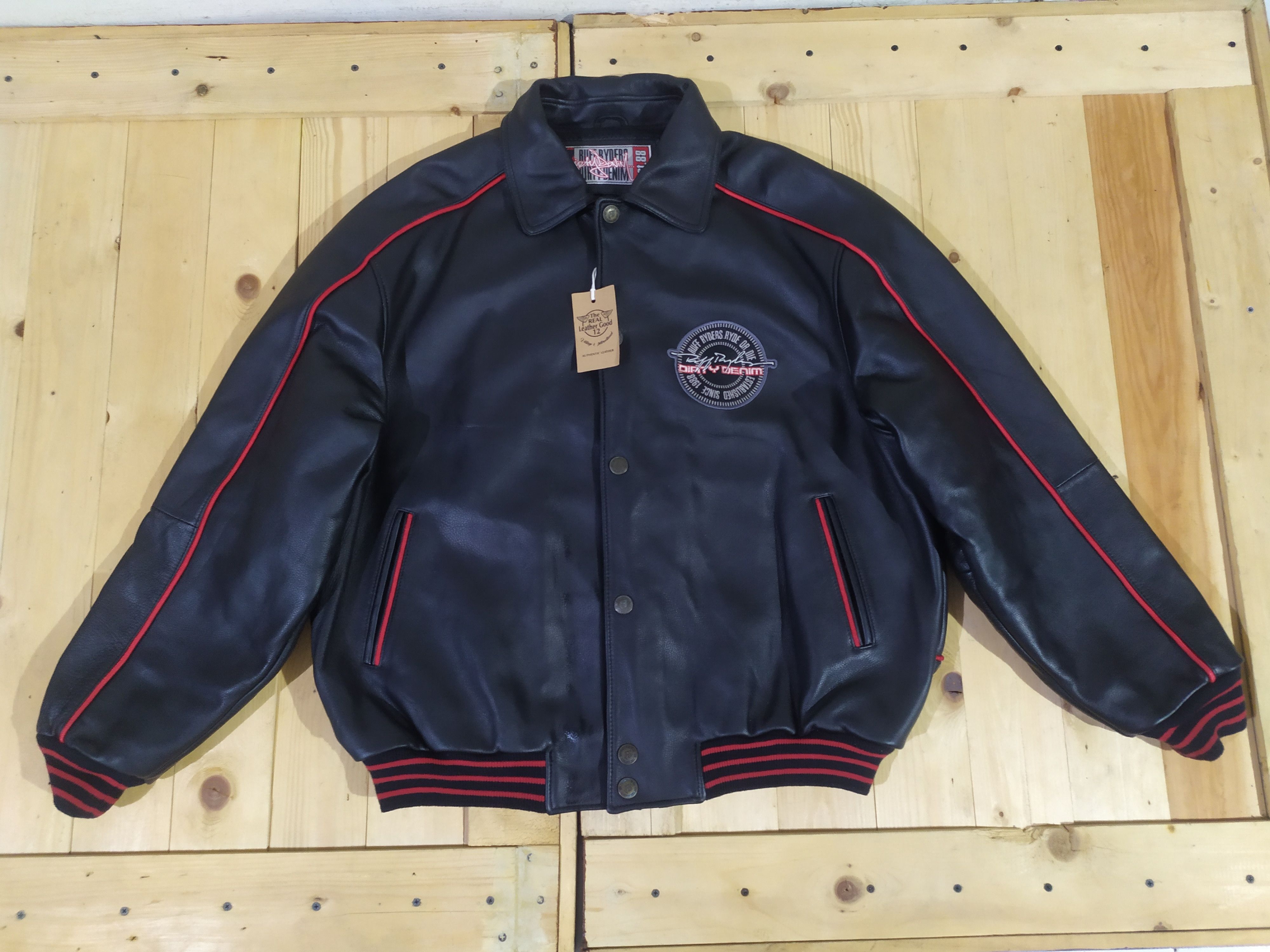 Leather Jacket RUFF RYDERS LEATHER VARSITY AALIYAH HAUGHTON DMX JACKET ...