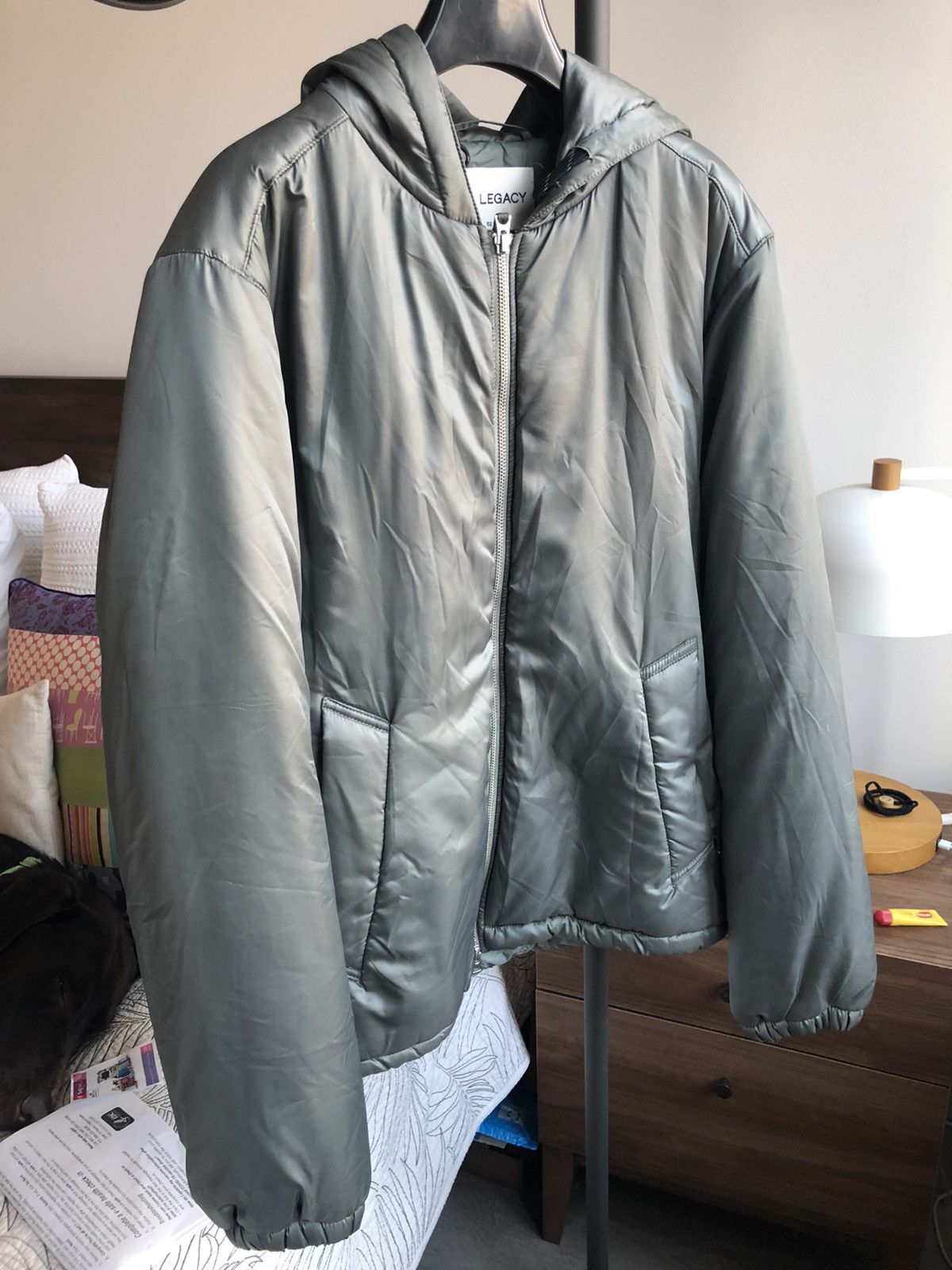 Our Legacy Metallic Olive Hooded Puffer Jacket AW15 | Grailed