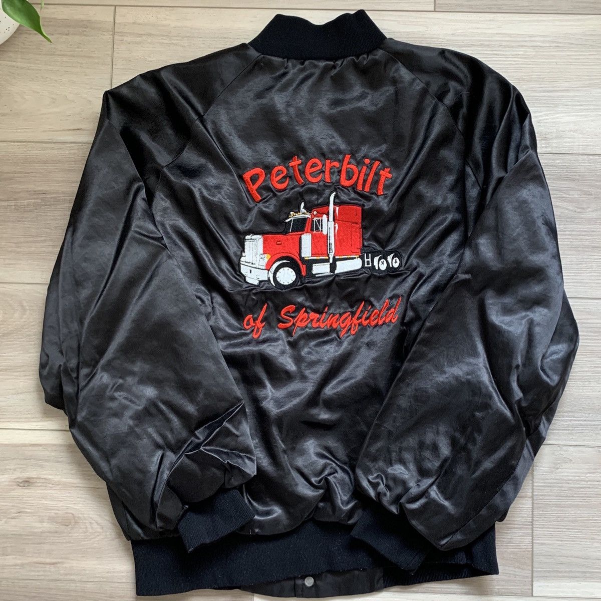 Vintage 80s Peterbilt Embroidered Varsity Jacket | Grailed