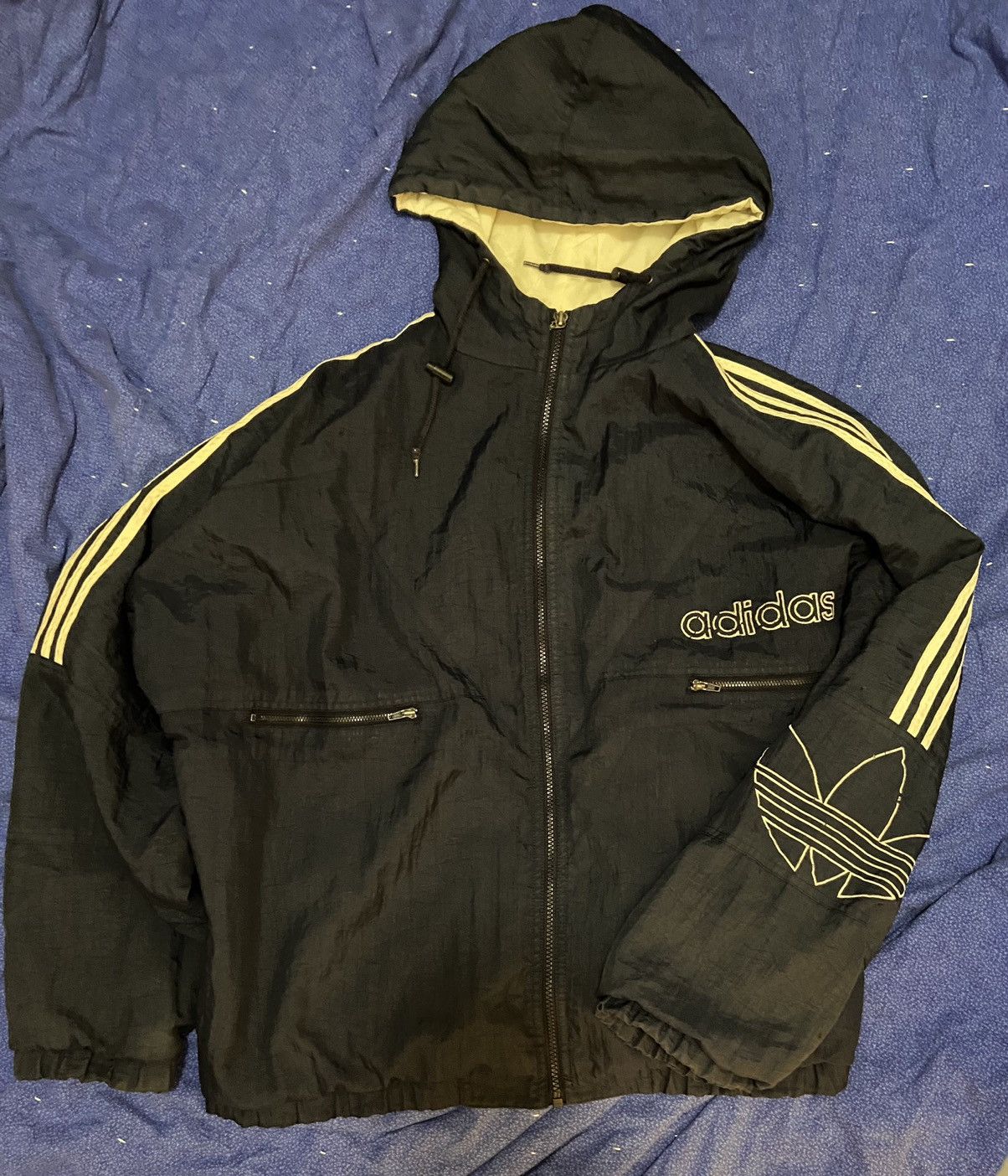 Adidas × Vintage Adidas heavy coat (windbreaker material) | Grailed